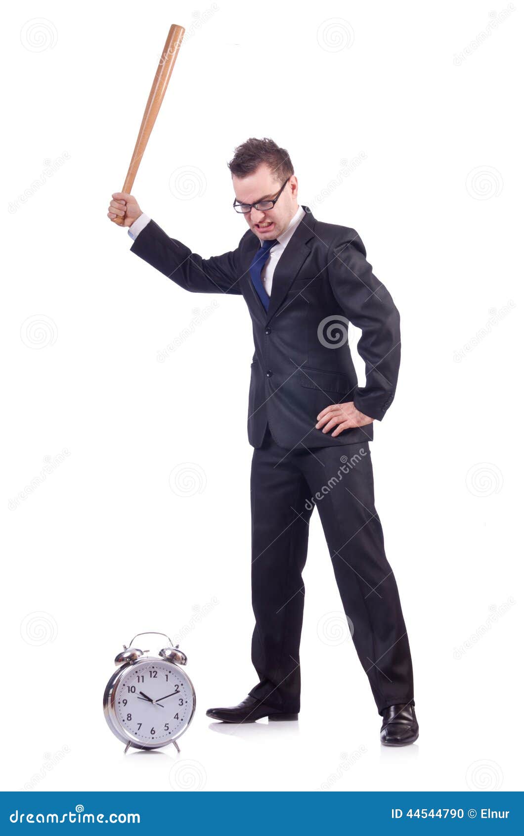 Man Hitting the Clock with Baseball Bat Stock Photo - Image of hitting ...