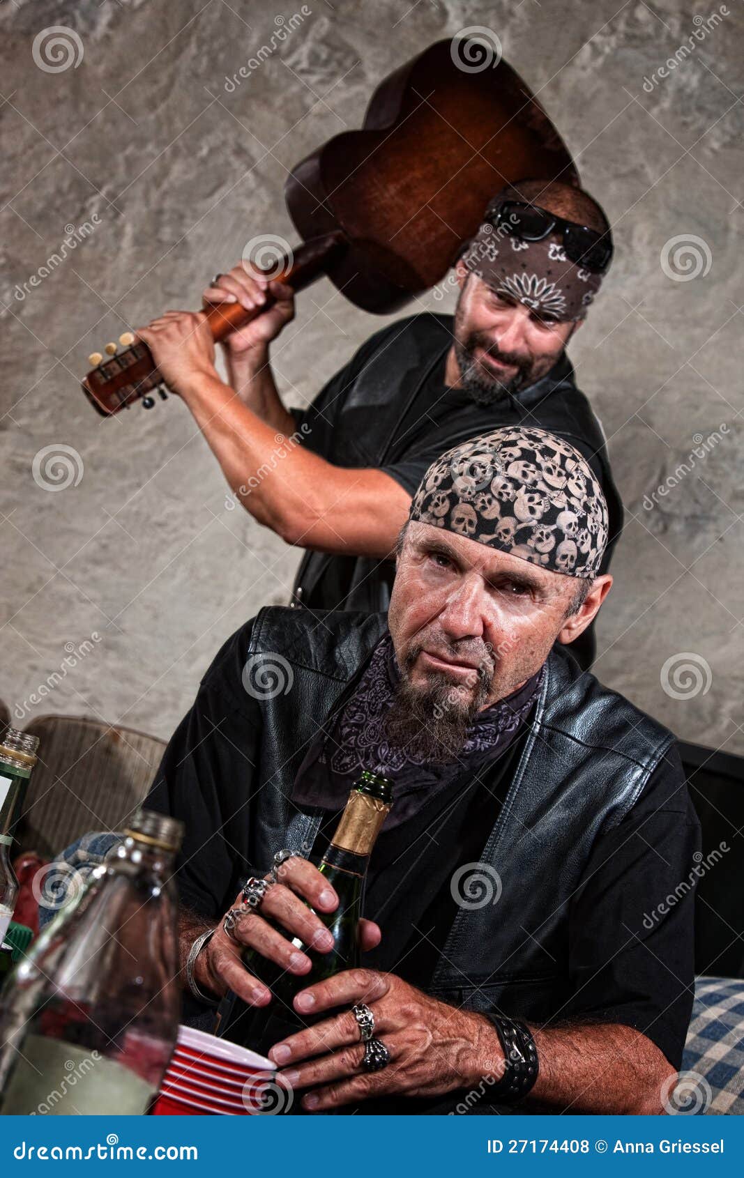 Man Hitting Someone with a Guitar Stock Photo - Image of caucasian ...