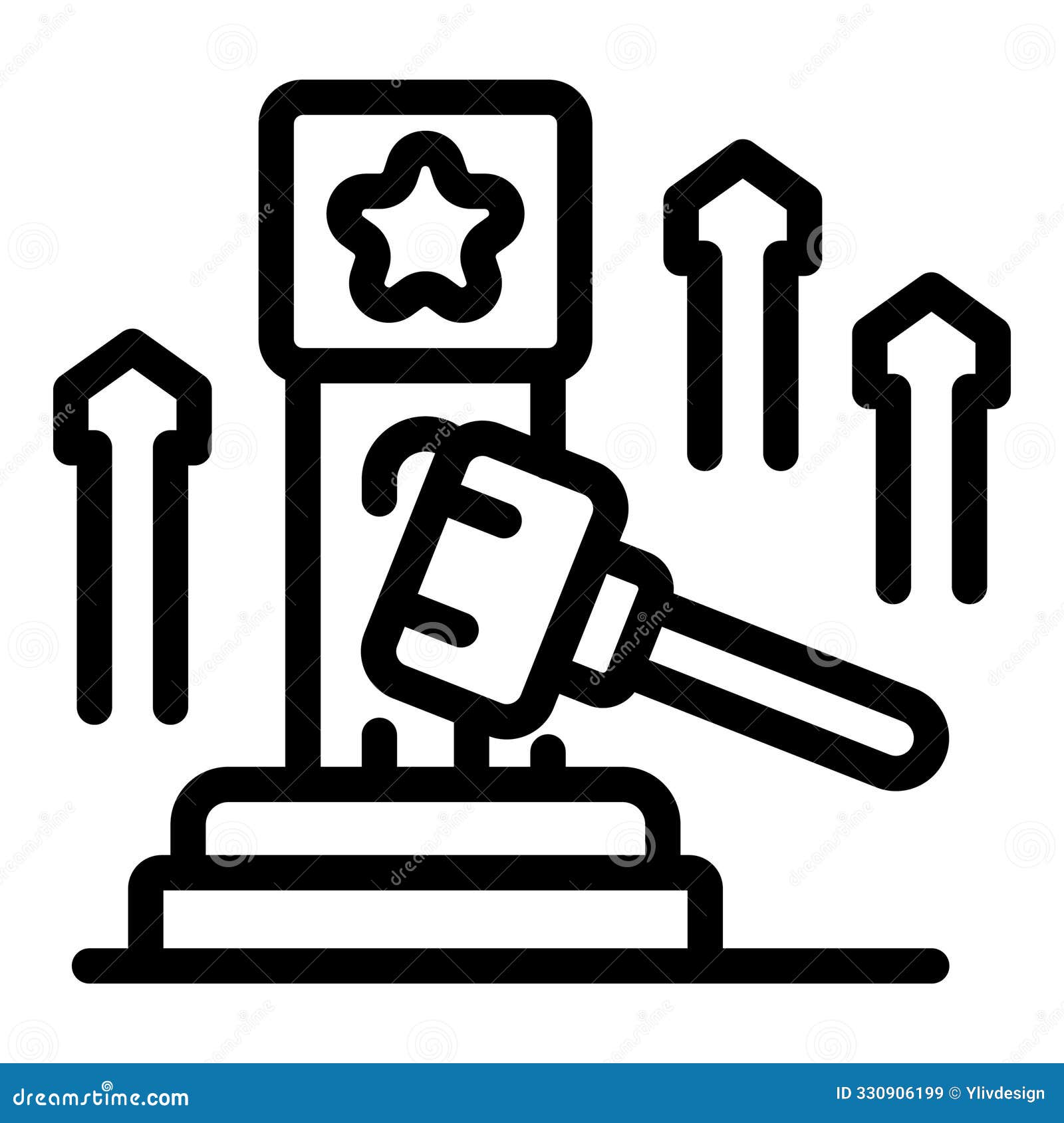 Man Hitting a Strength Test Machine with a Hammer at an Amusement Park ...