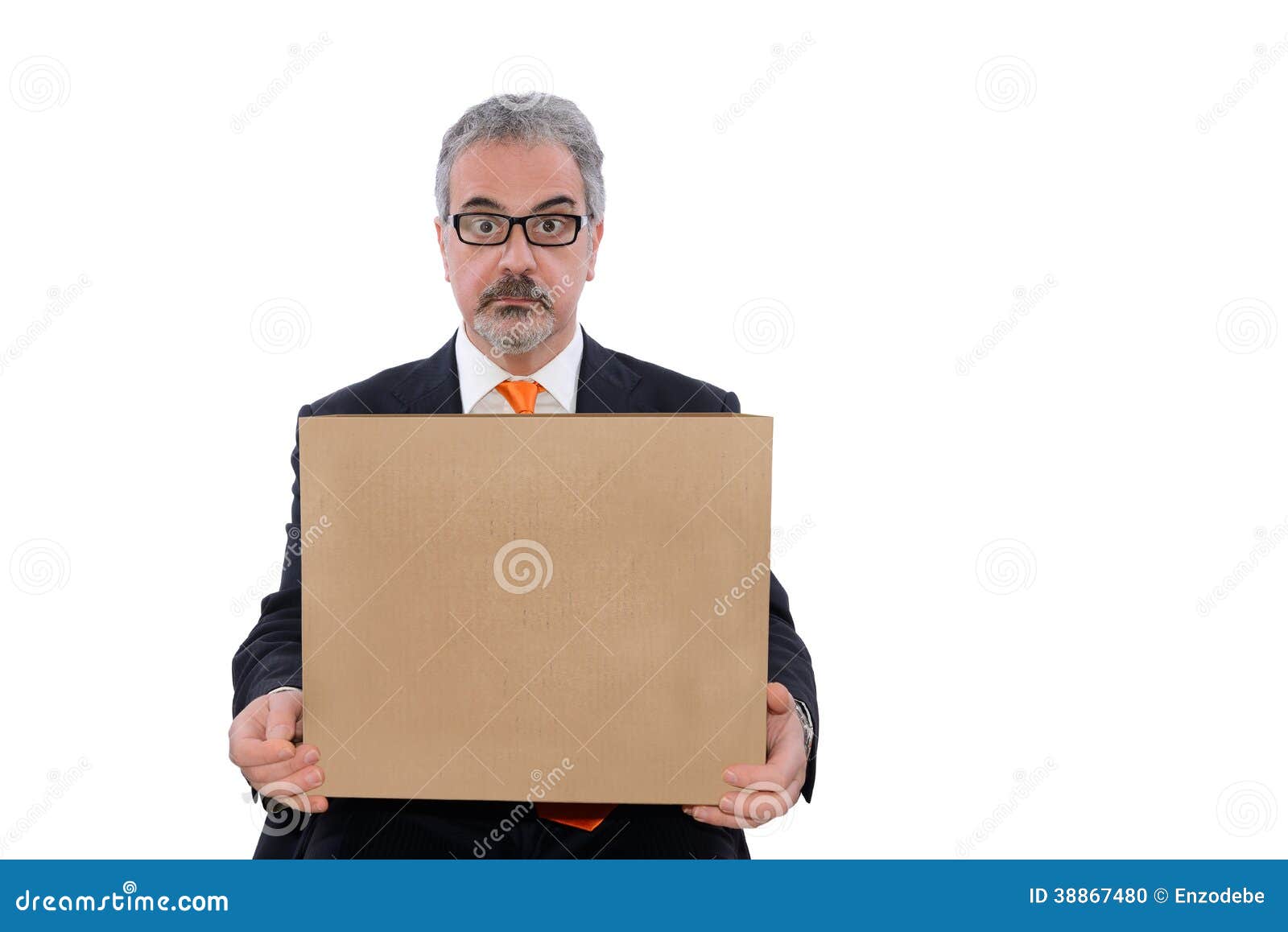 Man hold box stock photo. Image of tired, businessman - 38867480