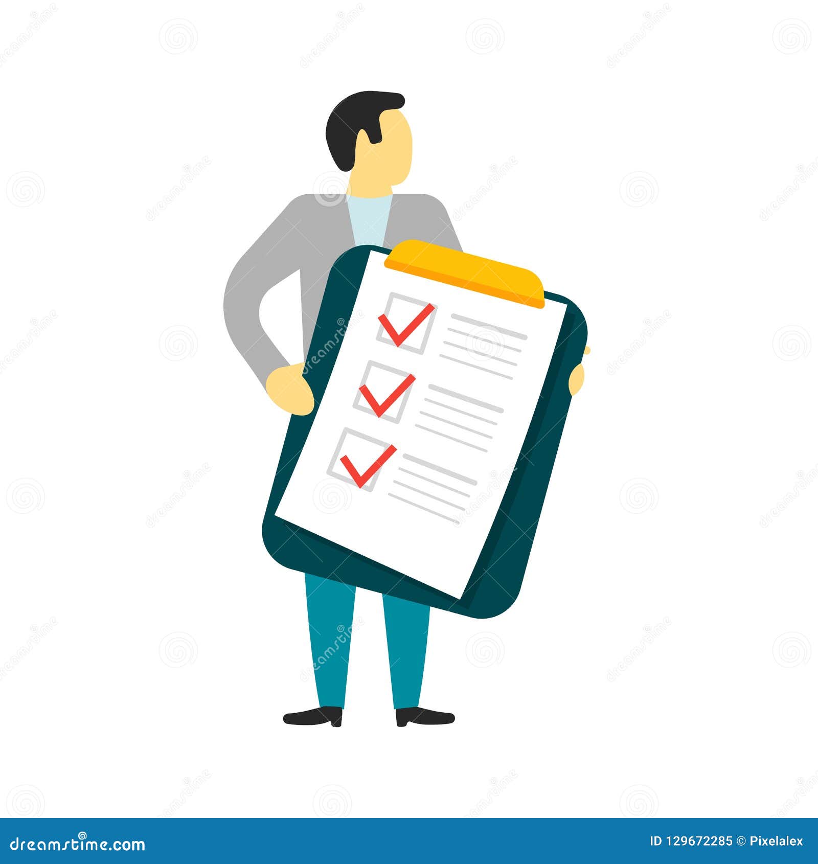 Man Hold Checklist on Clipboard Stock Vector - Illustration of hold ... Man Hold Checklist on Clipboard Stock Vector - Illustration of hold ...