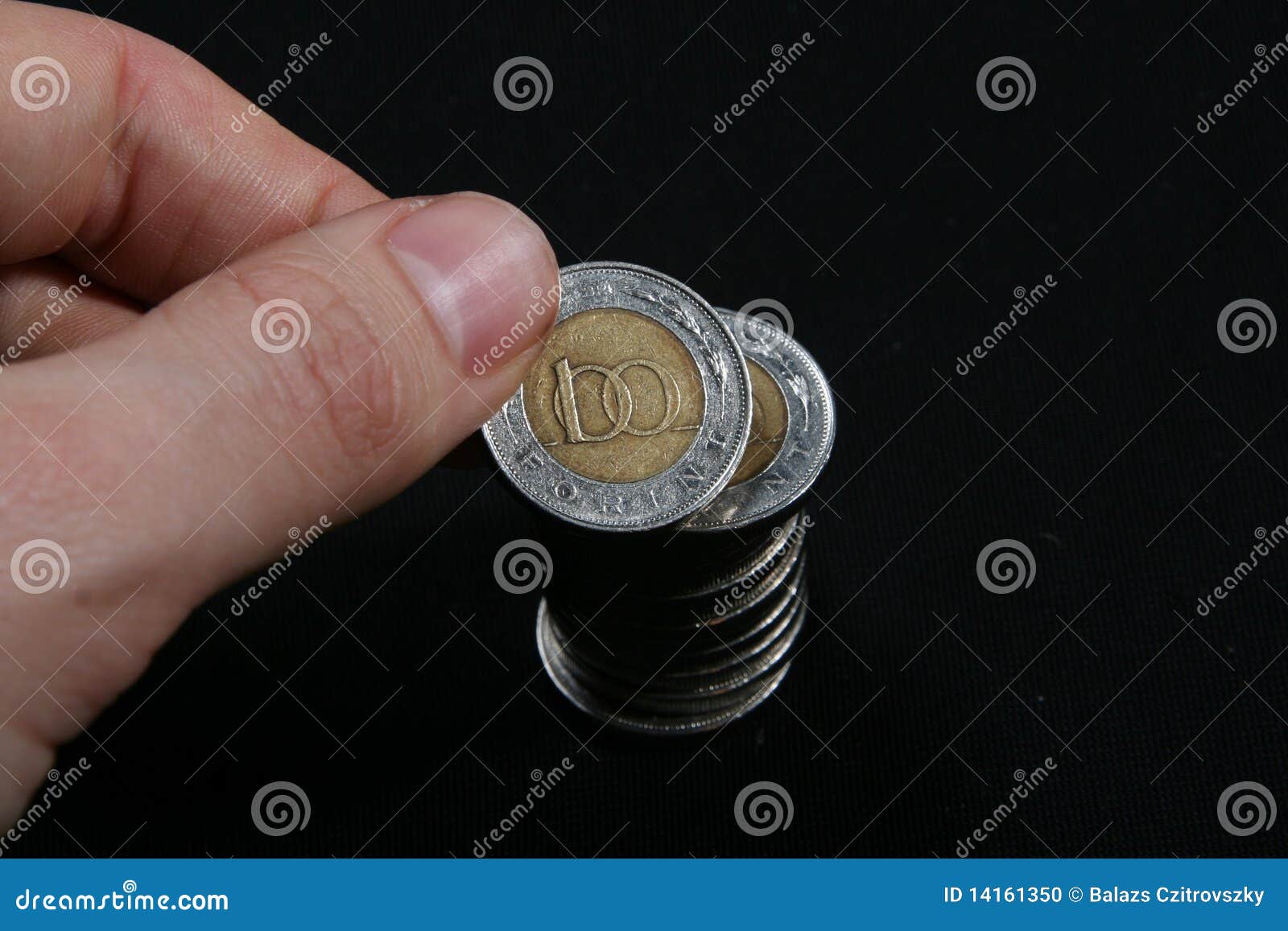 Man hold a coin stock photo. Image of coin, money, sell - 14161350