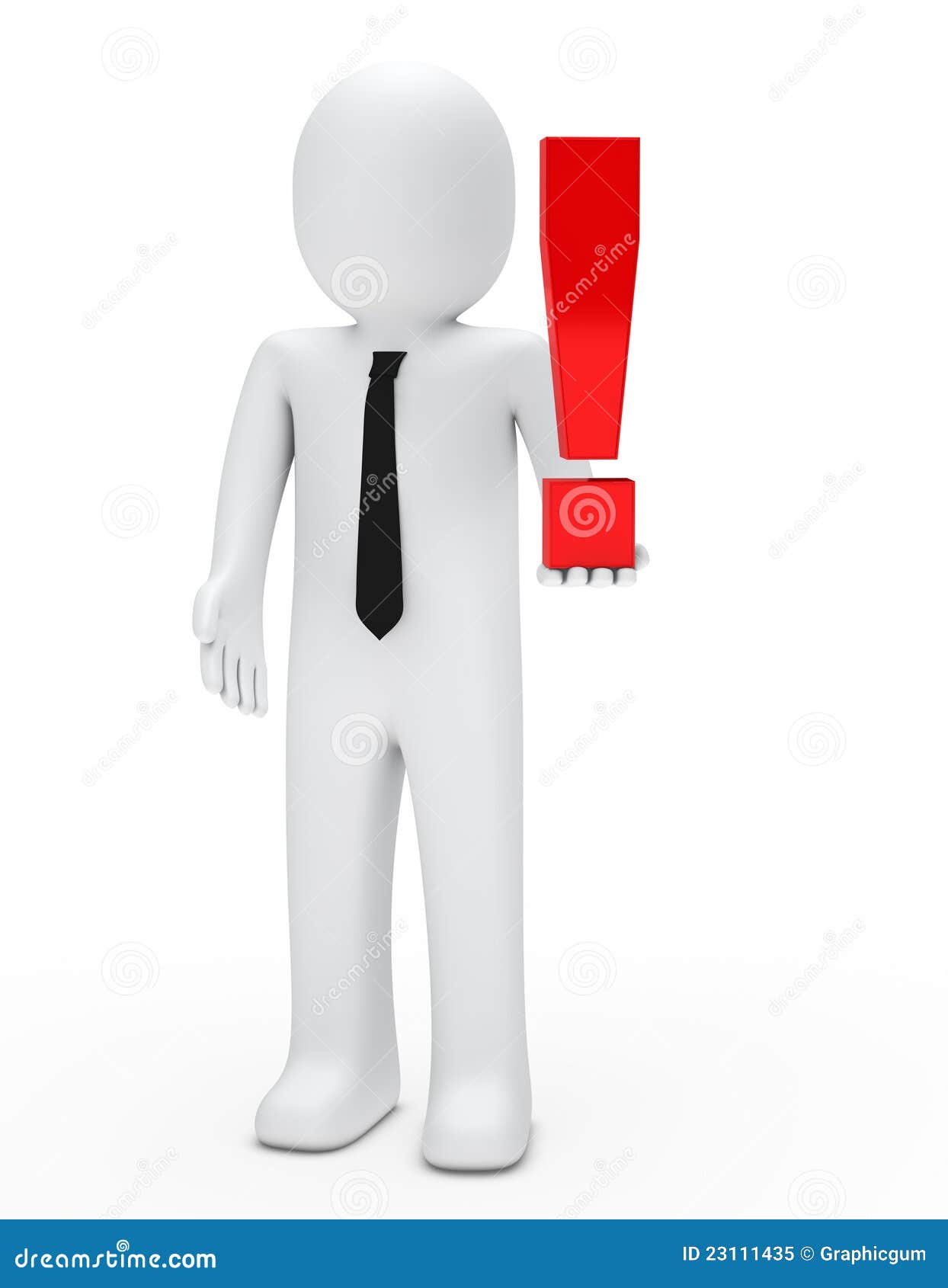 Man hold exclamation mark stock illustration. Illustration of human ...