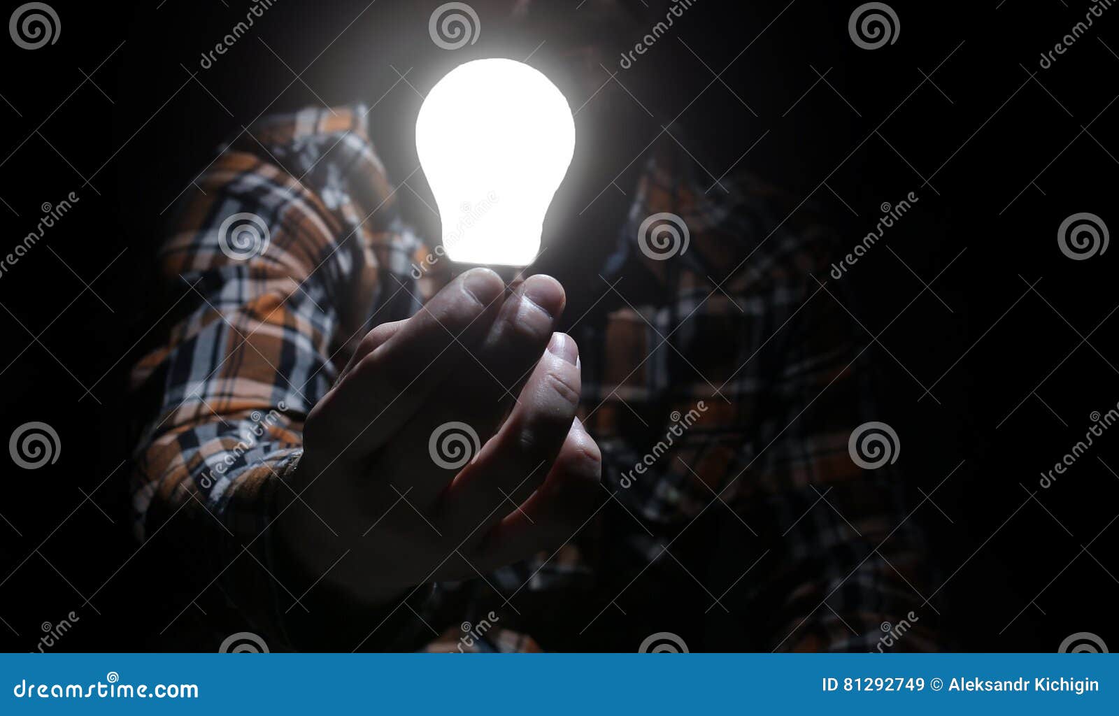 Man hold glow lamp in hand stock image. Image of electricity - 81292749