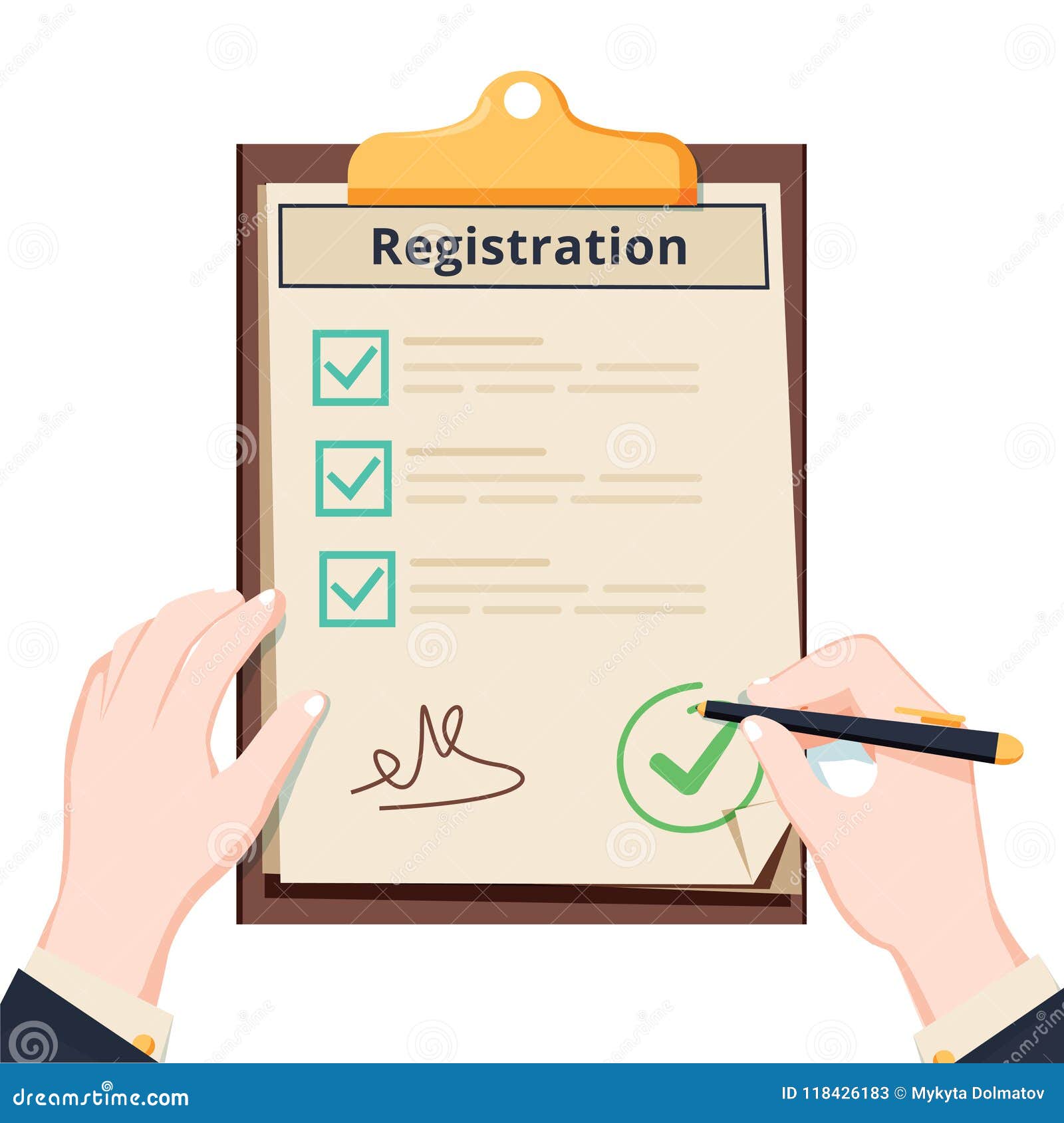 Man Hold Registration Clipboard with Checklist. Man Hold in Hand ... Man Hold Registration Clipboard with Checklist. Man Hold in Hand ...