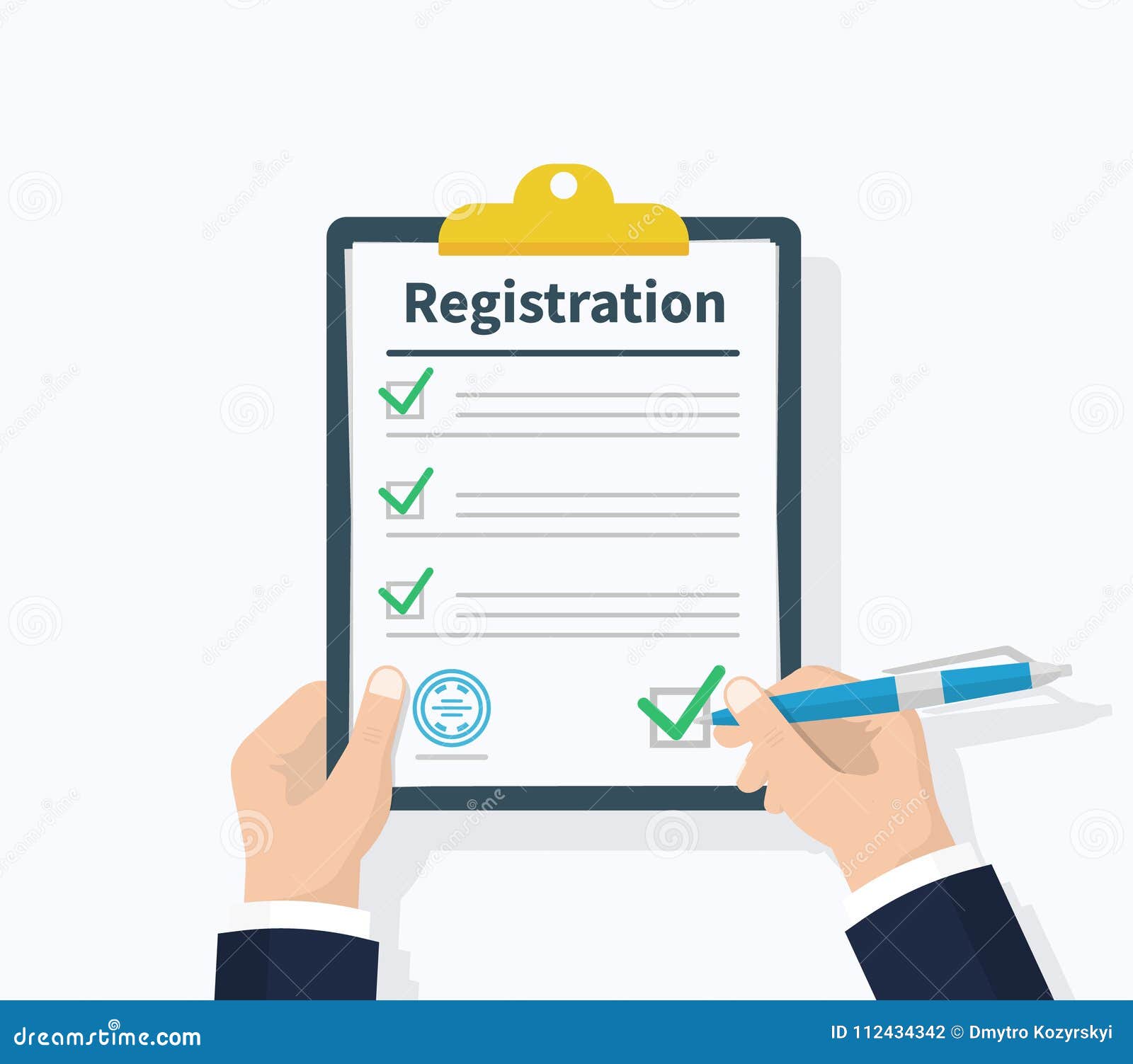 Man Hold Registration Clipboard with Checklist. Man Hold in Hand ... Man Hold Registration Clipboard with Checklist. Man Hold in Hand ...