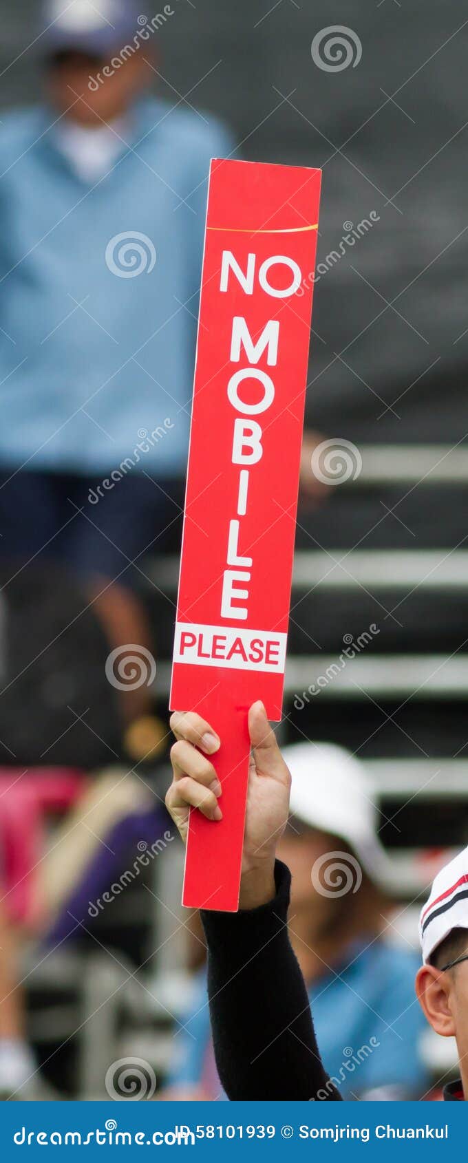 Man Hold Sign No Mobile Please. Editorial Stock Image - Image of people ...