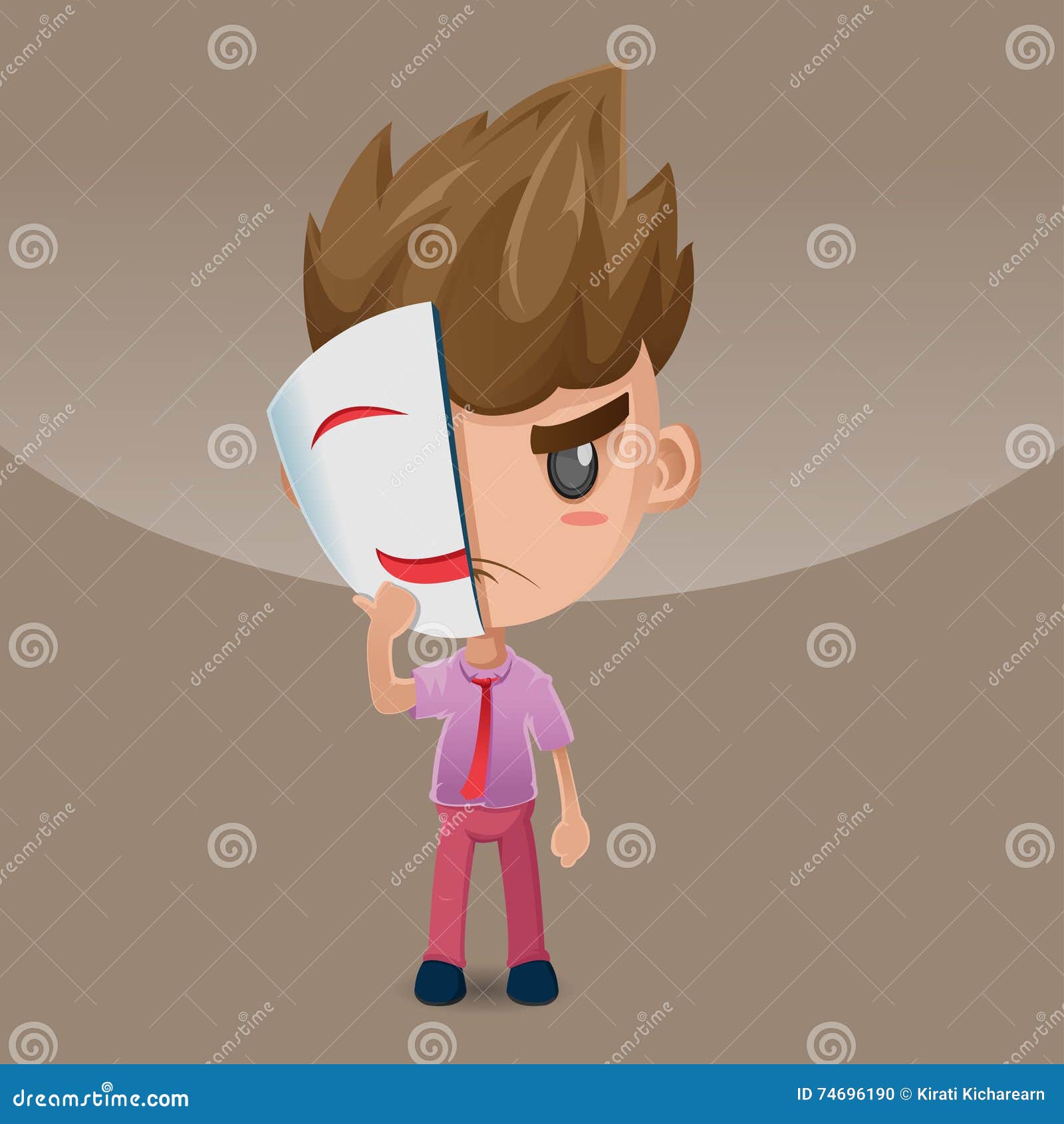 Man Hold Smile Mask Fake Vector Stock Vector - Illustration of cheat ...