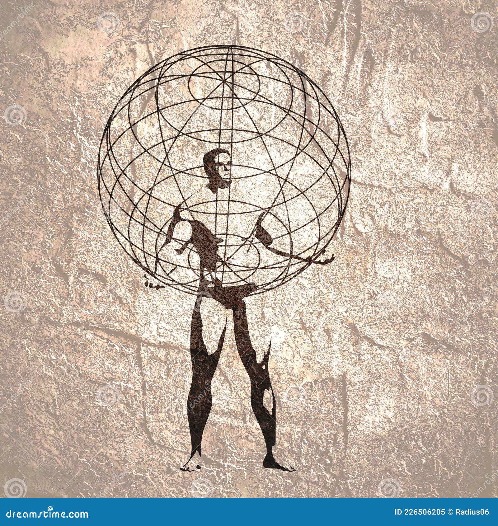 Man Holding Abstract Geometry Shape in His Hands Stock Illustration ...