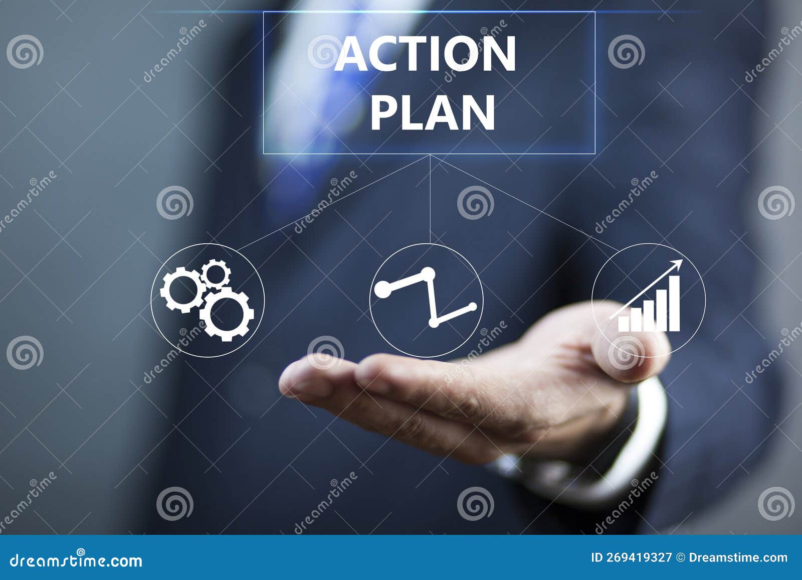 Man Holding Action Plan in Screen Stock Image - Image of people, device ...