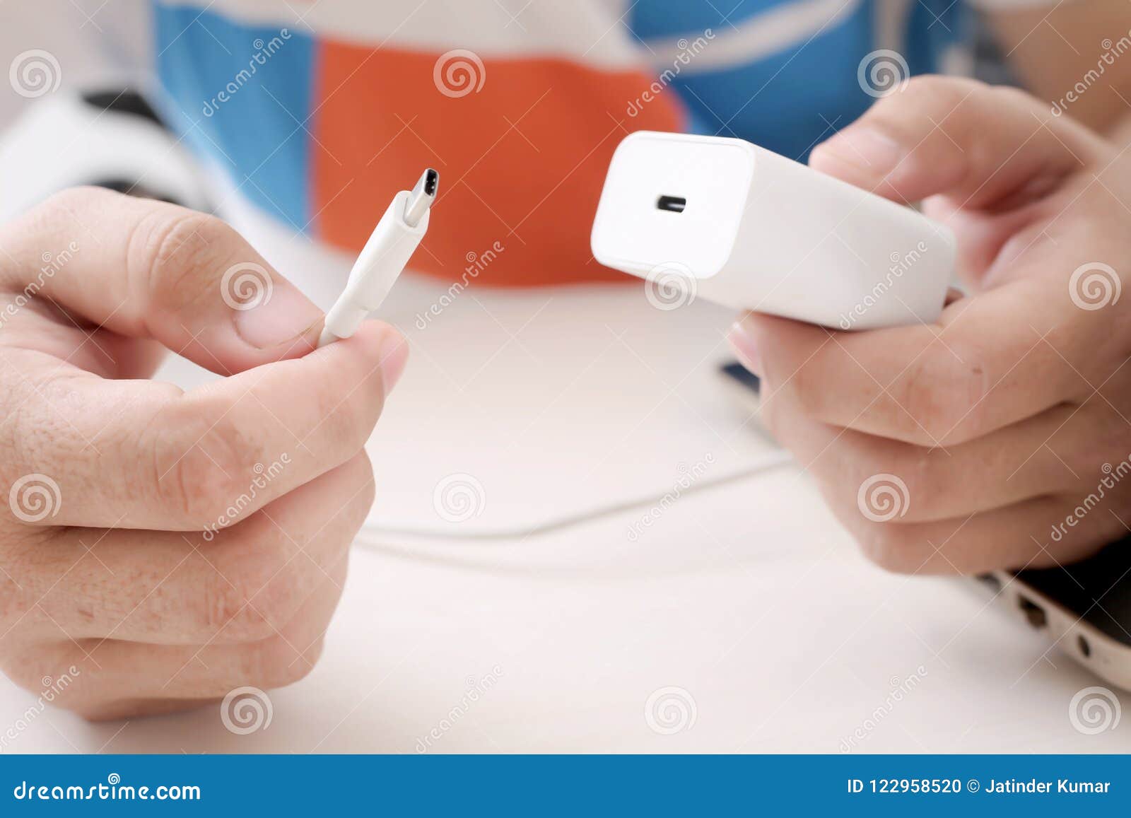 Man is Holding Adapter and USB Cable in Hand Stock Photo - Image of ...