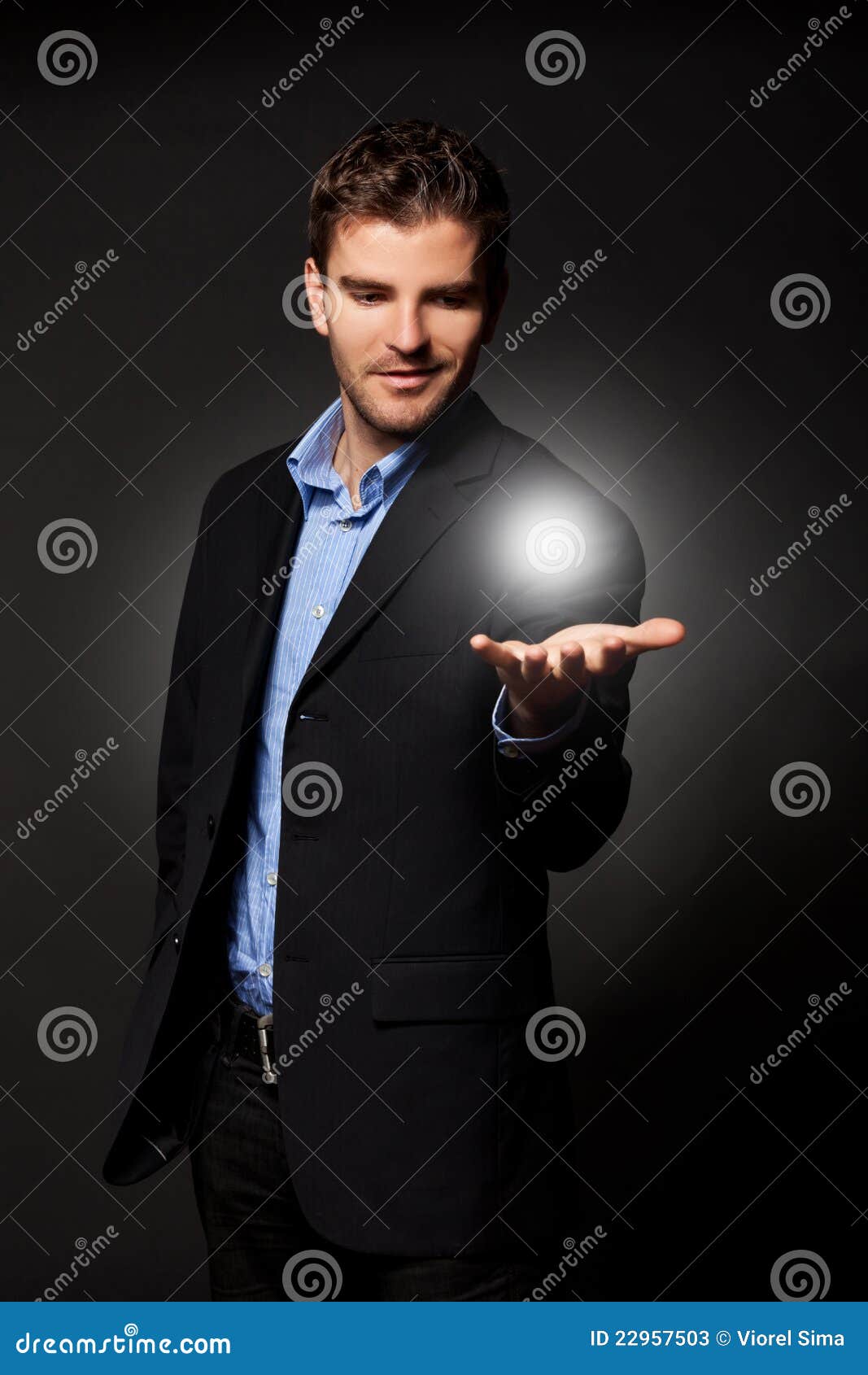 Man Holding the Answer To All Stock Image - Image of guess, show: 22957503