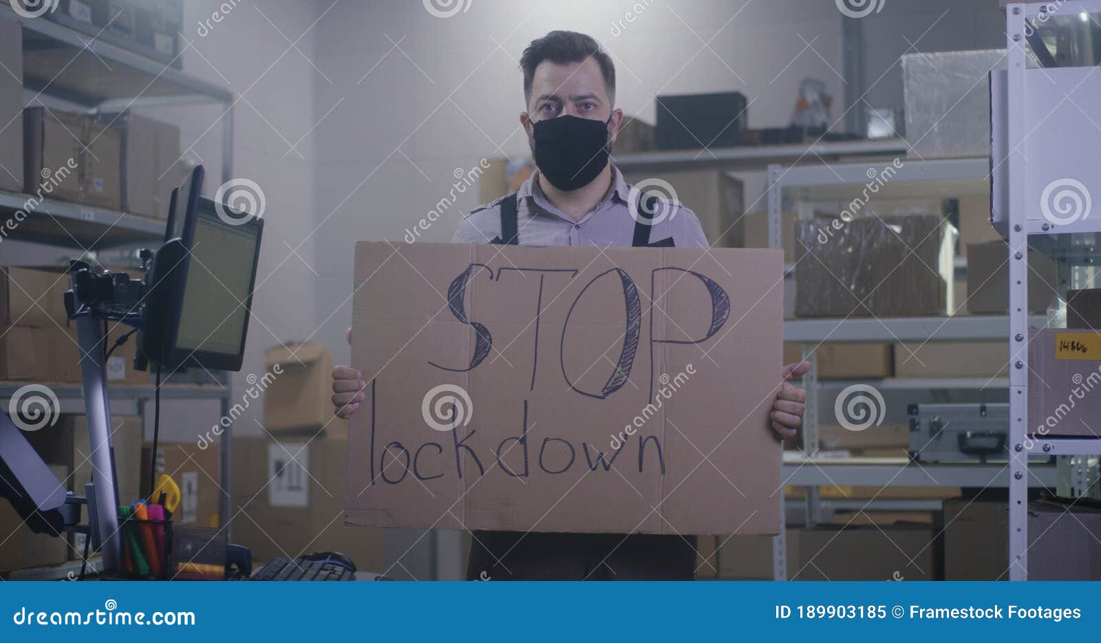 Man Holding Anti-lockdown Message Stock Image - Image of protest ...