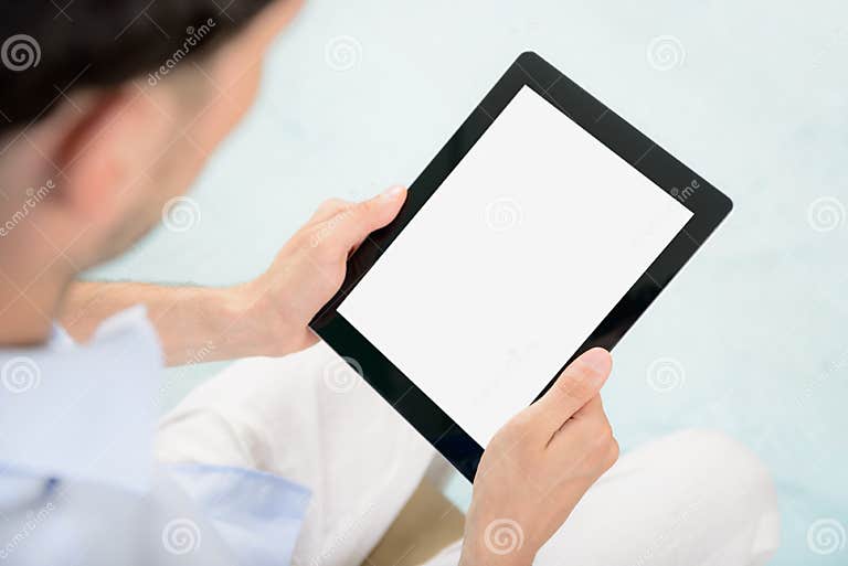 Man Holding Apple IPad in Hands Stock Photo - Image of laptop ...