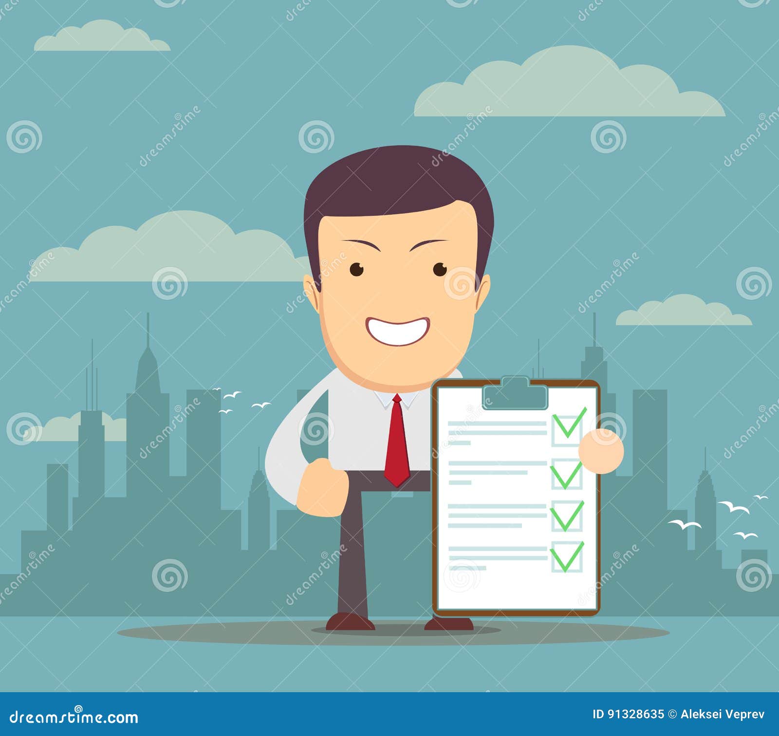Man Holding a Approved Document Stock Vector - Illustration of choice ...