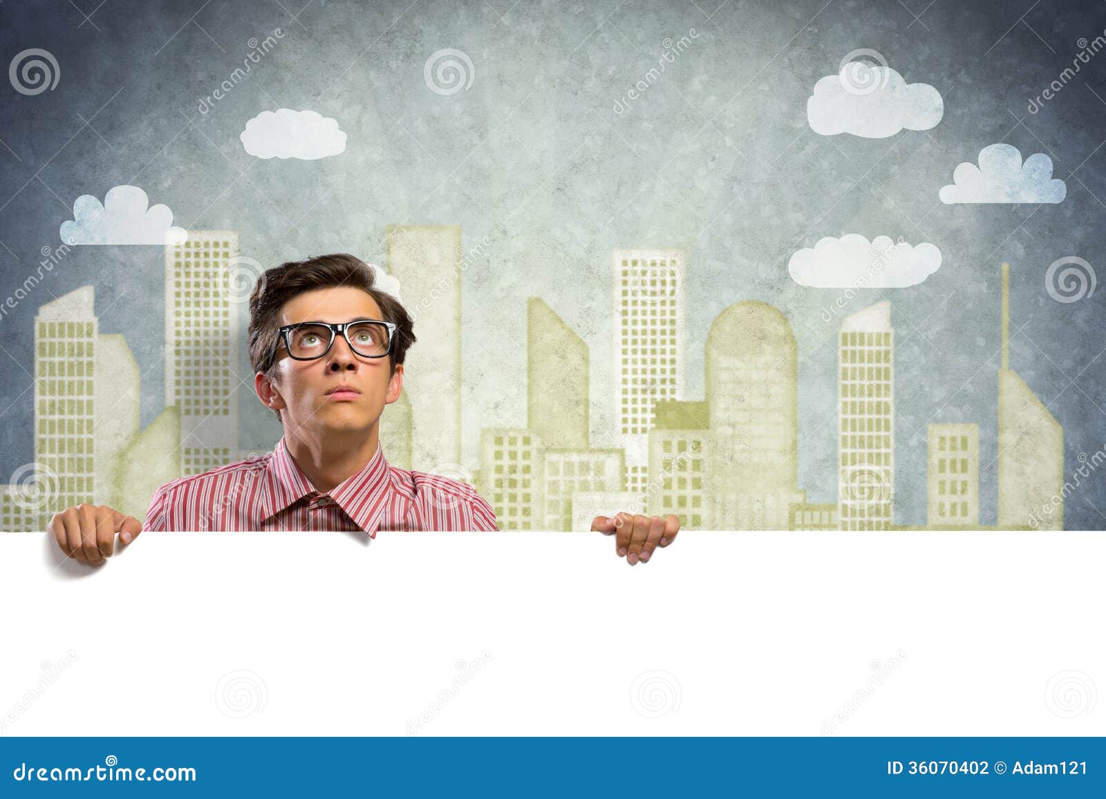 Man holding a banner stock photo. Image of display, beautiful - 36070402