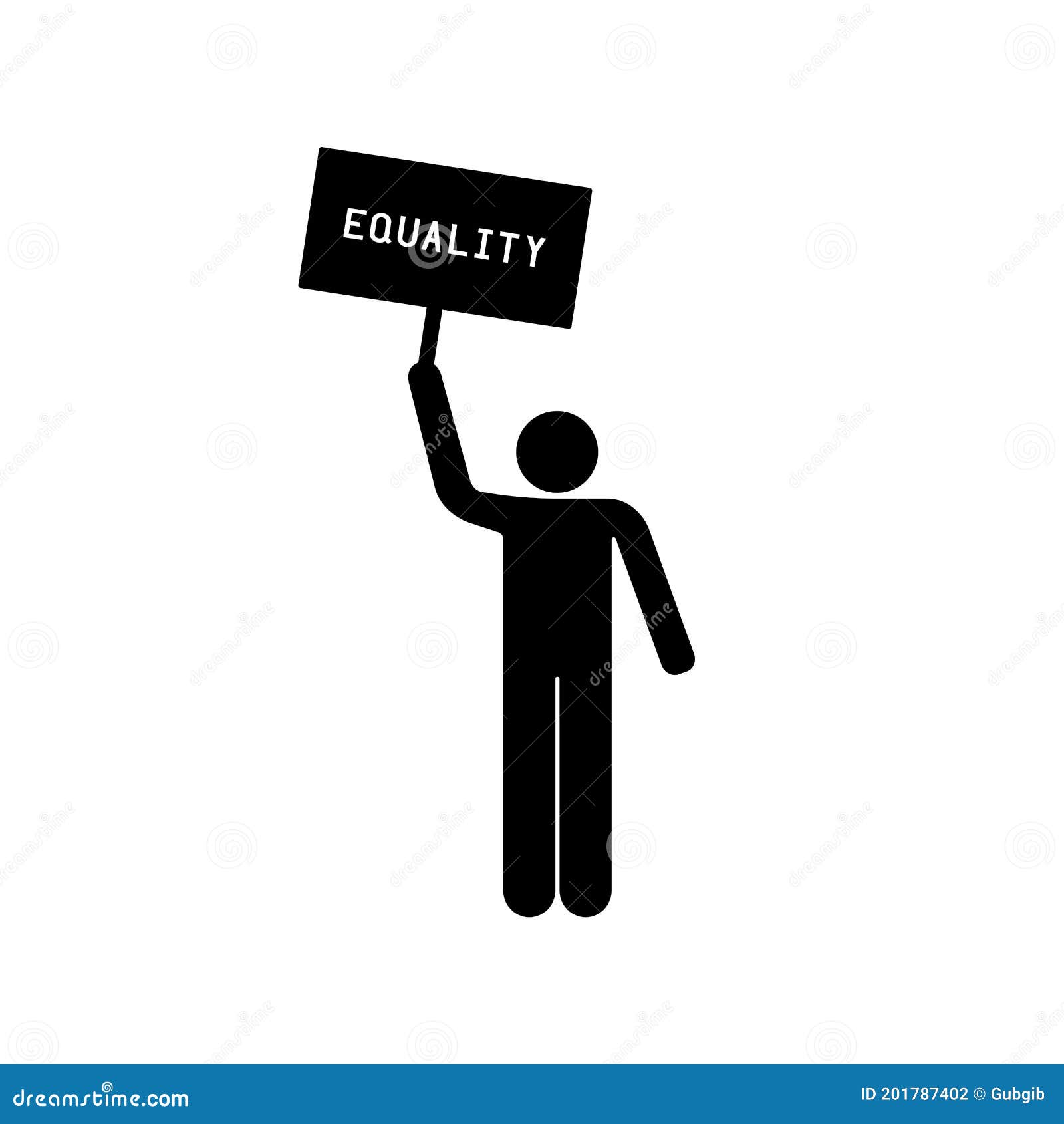 Man Holding Banner Sign with Equality Word Stock Vector - Illustration ...