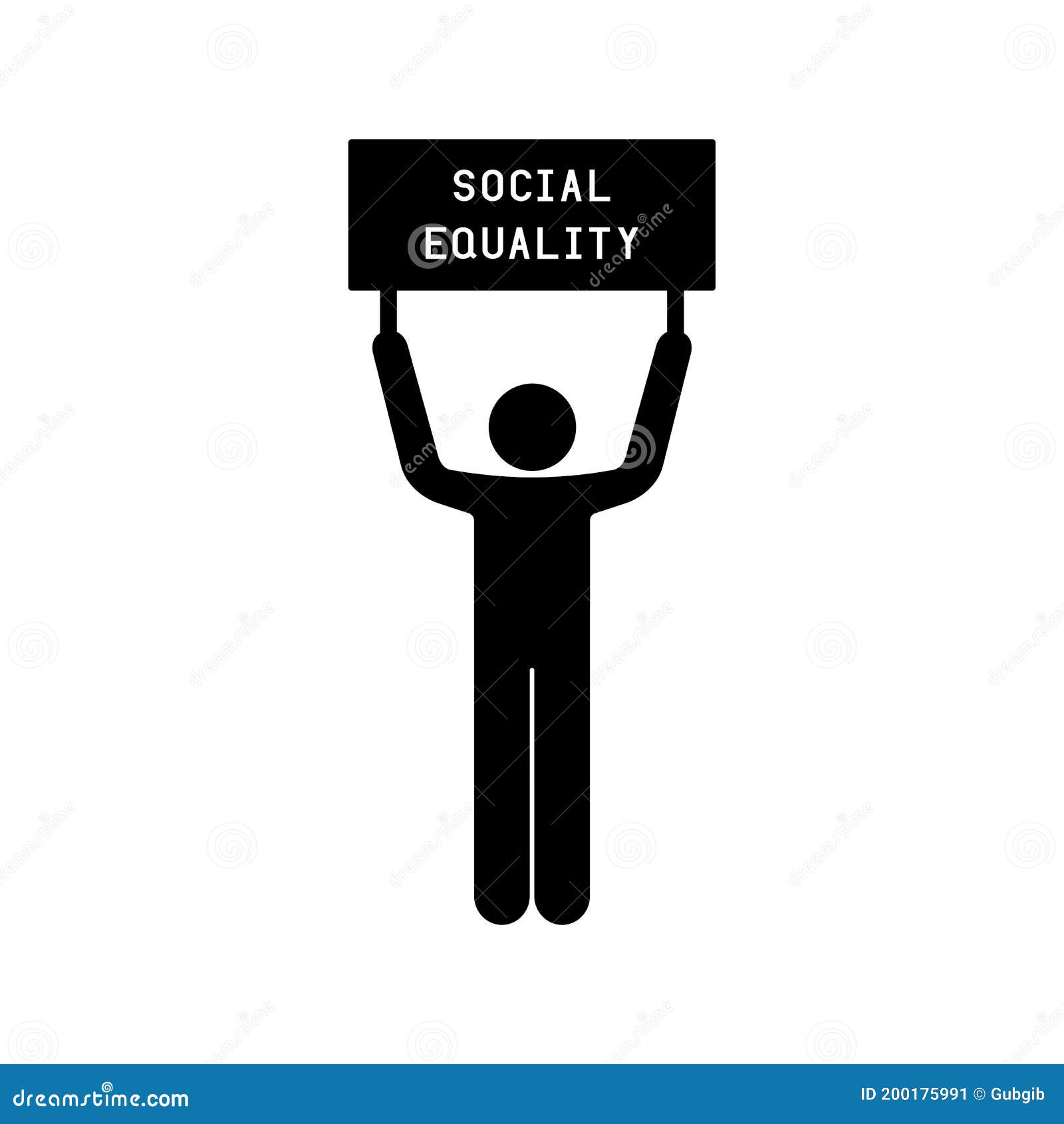 Man Holding Banner Sign with Social Equality Word Stock Vector ...