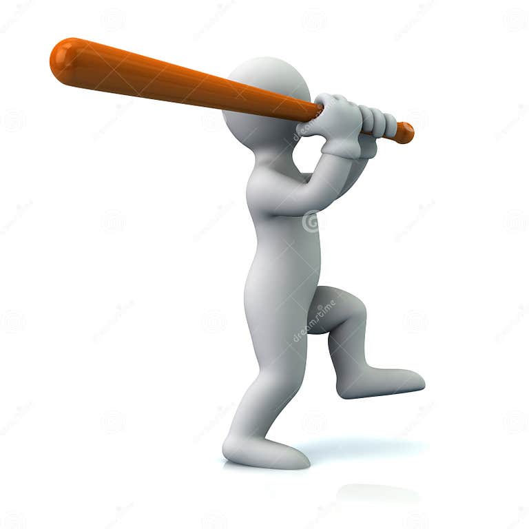 Man holding baseball bat stock illustration. Illustration of american ...