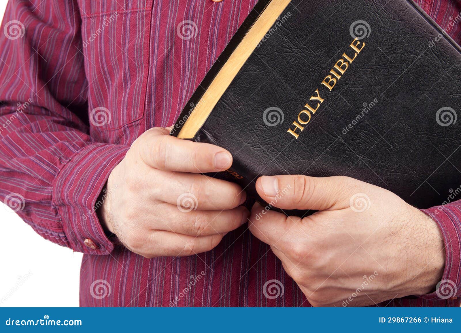 Man Holding a Bible stock photo. Image of believer, isolatedonwhite ...