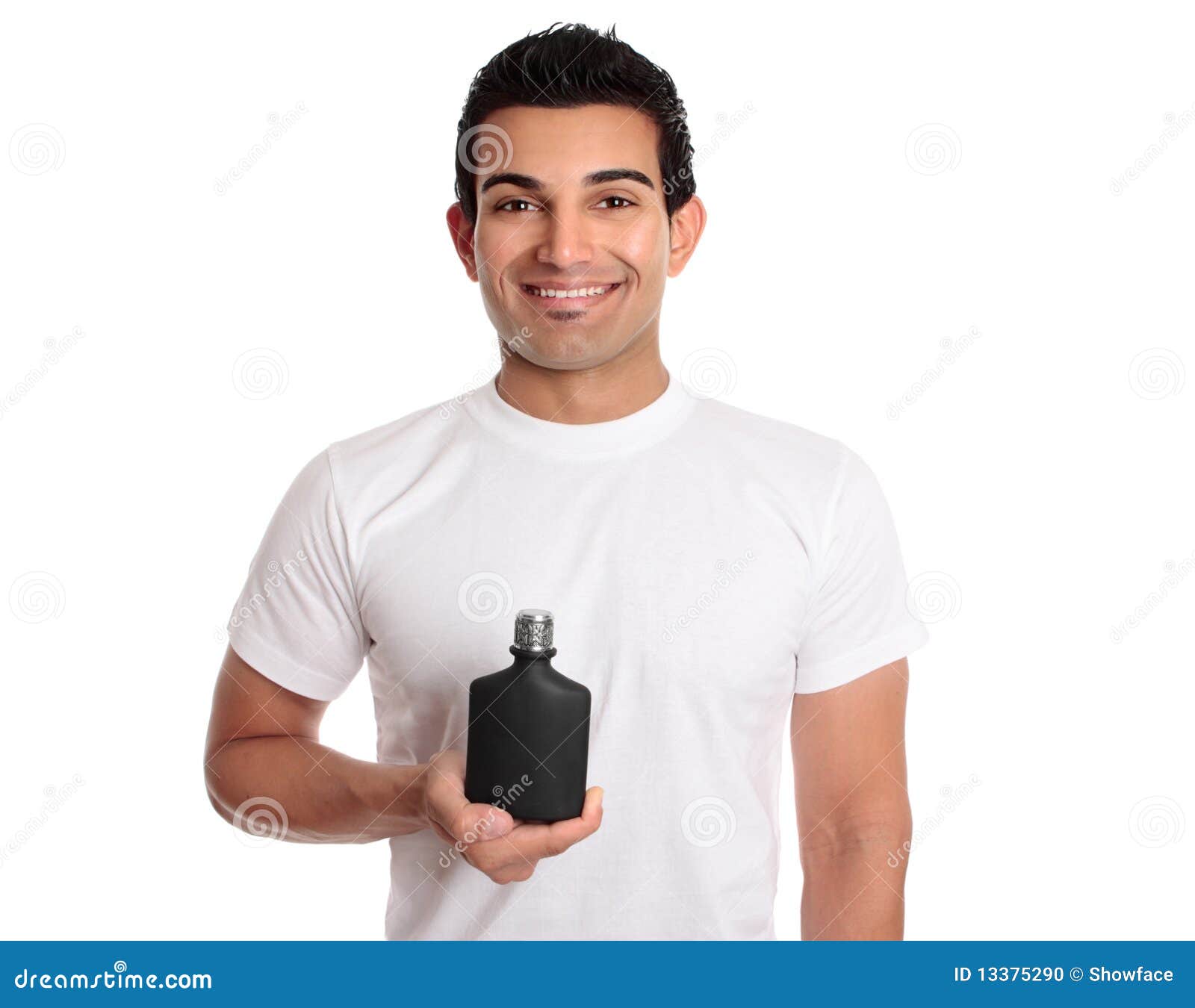 Man Holding Black Bottle or Product Stock Photo - Image of mixed ...