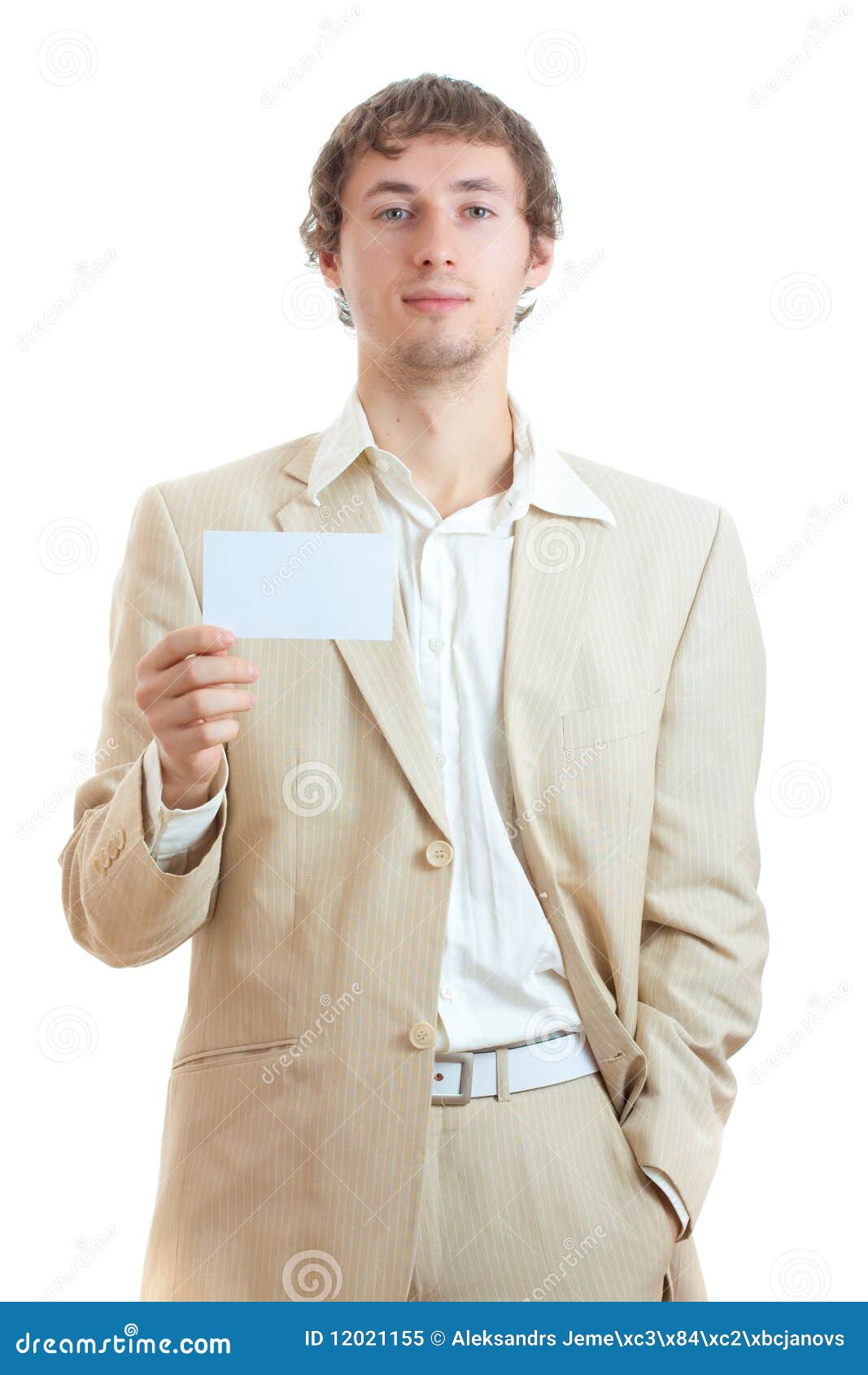 Man holding blank card stock image. Image of paper, greeting - 12021155