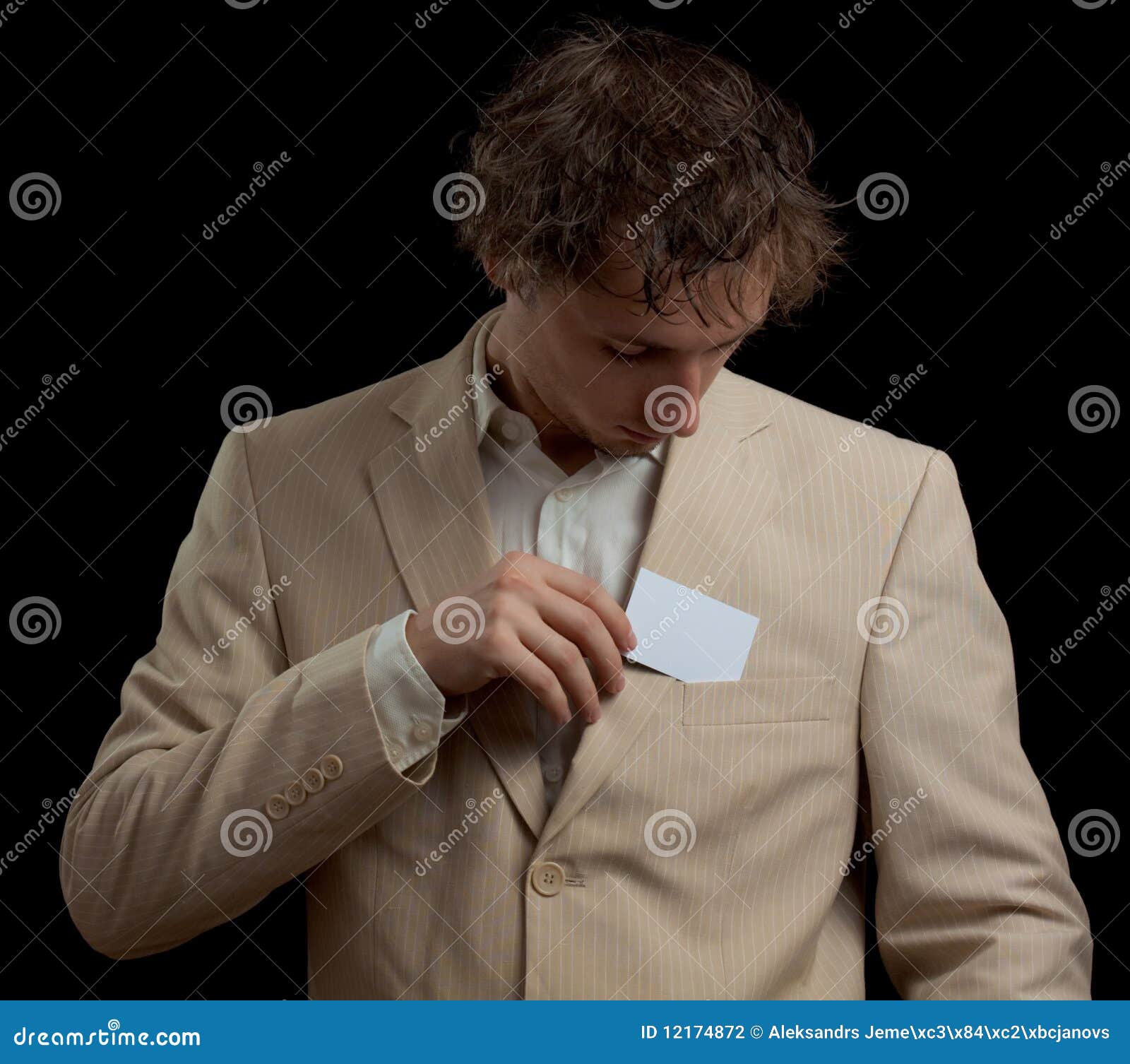Man holding blank card stock photo. Image of occupation - 12174872