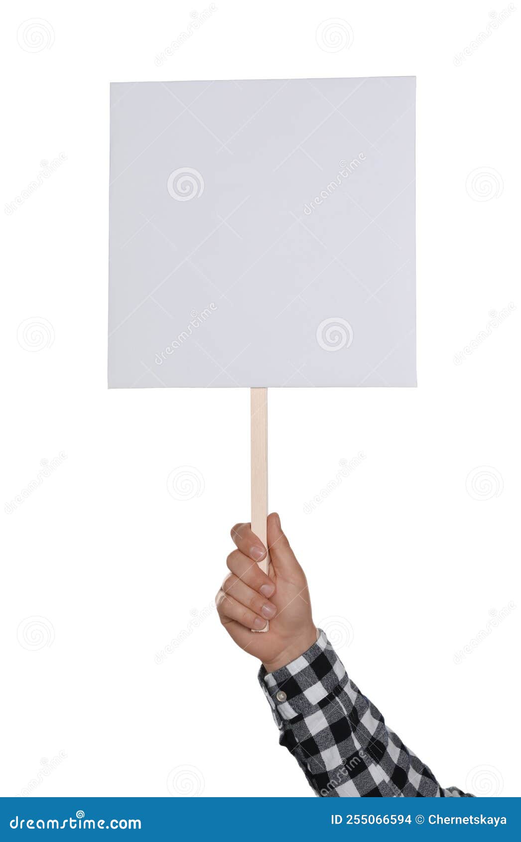 Man Holding Blank Protest Sign on Background, Closeup Stock Photo ...