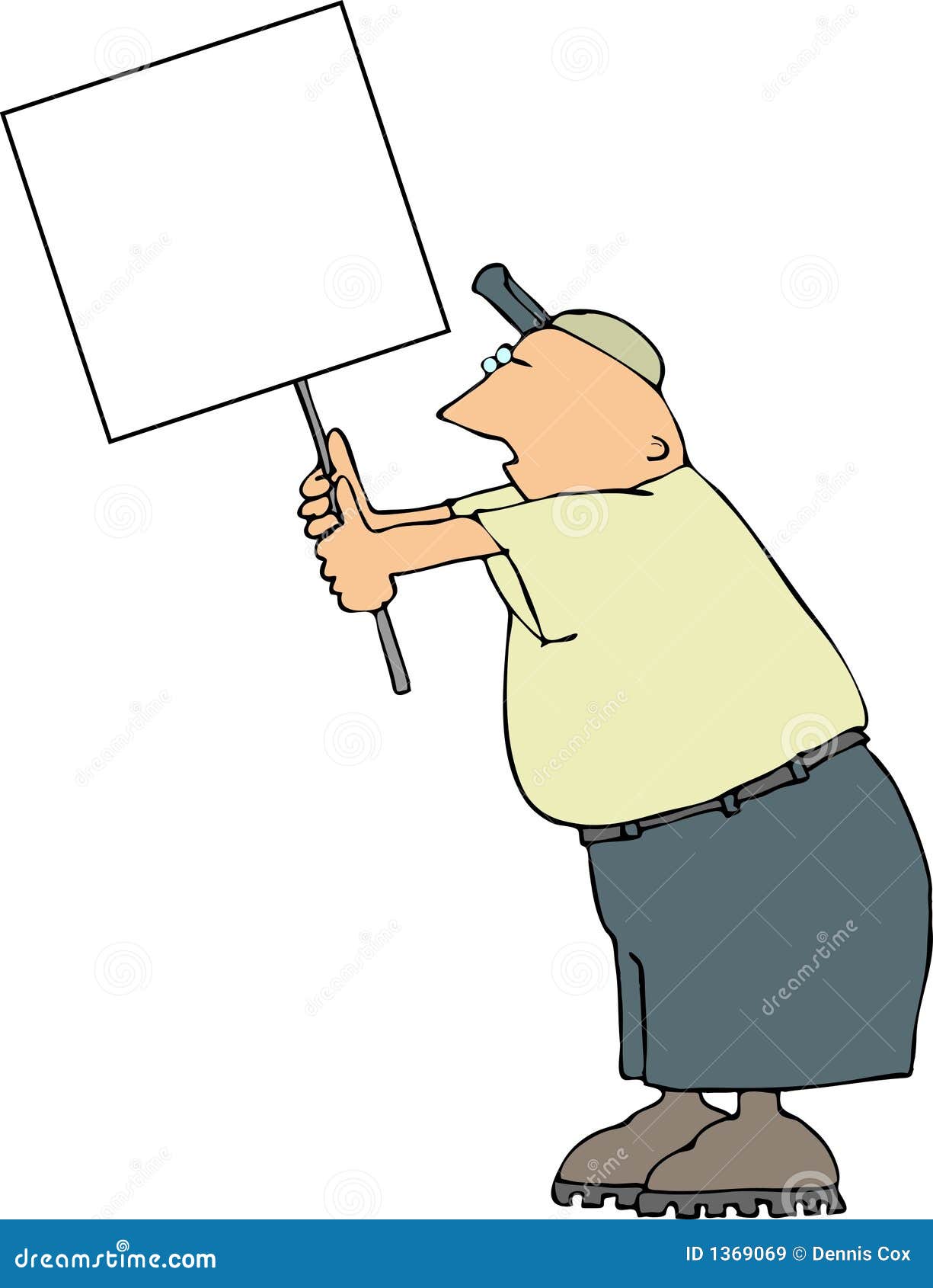 Man Holding A Blank Sign Stock Illustration | CartoonDealer.com #1369069
