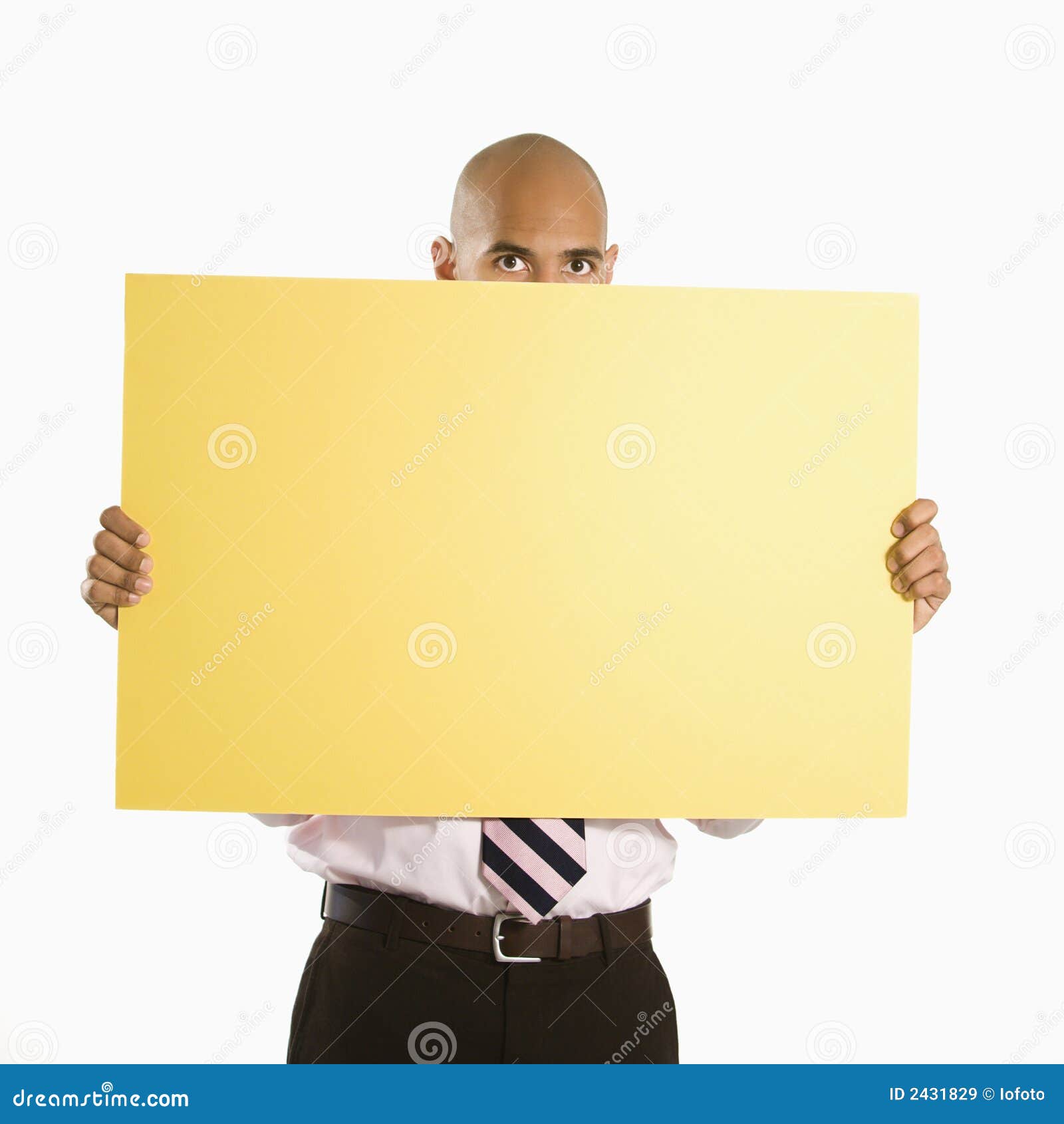 Man holding blank sign. stock image. Image of advertise - 2431829