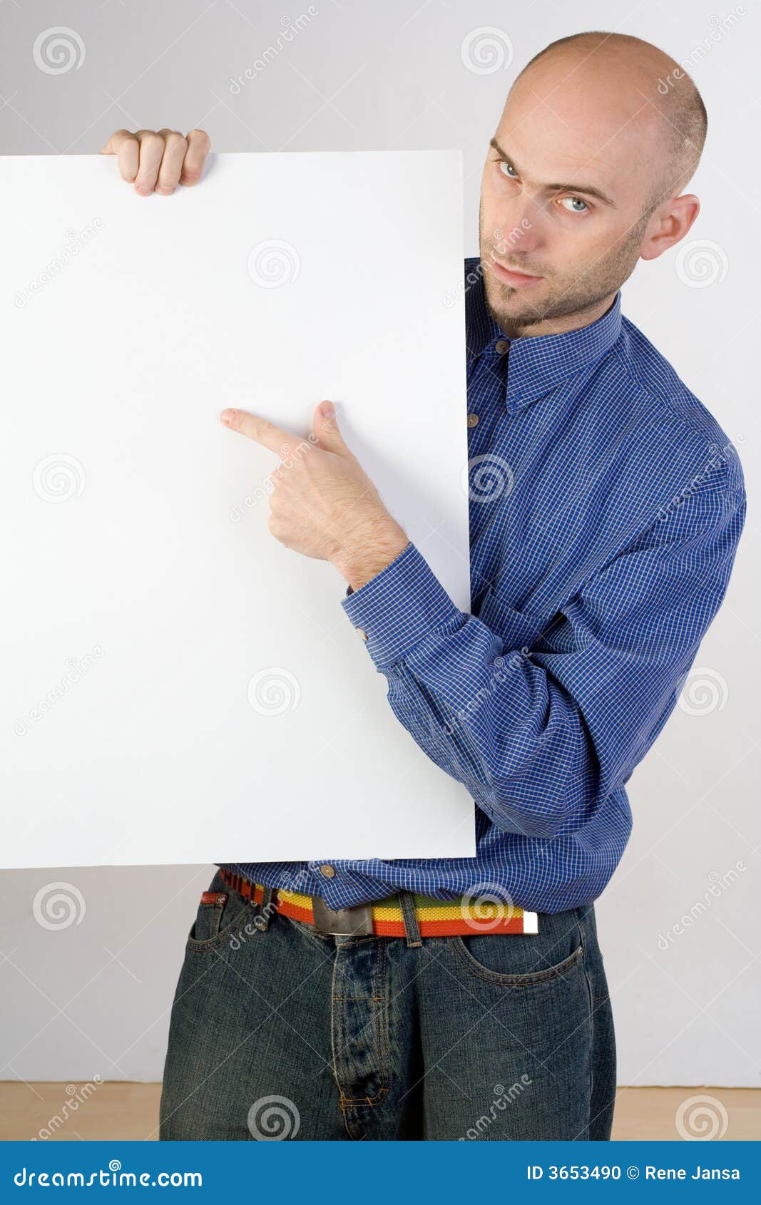 Man Holding Blank Sign Stock Photo - Image: 3653490