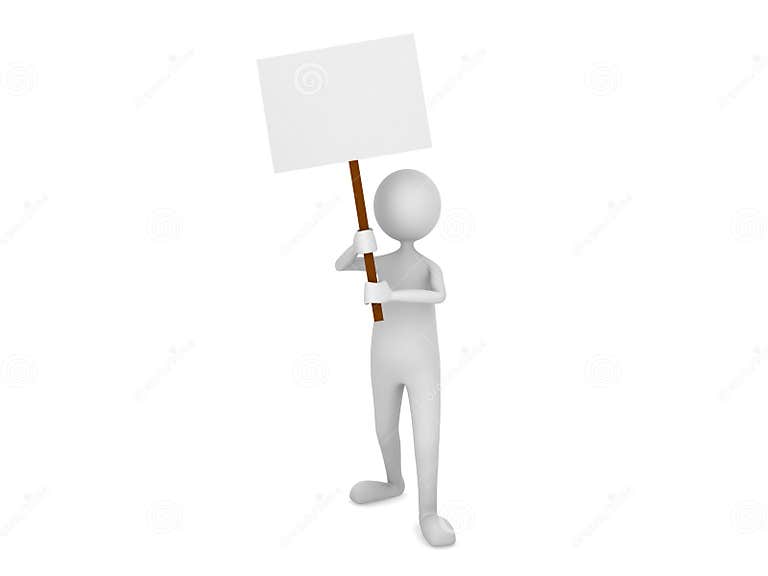 Man Holding Blank Sign Board Stock Illustration - Illustration of ...