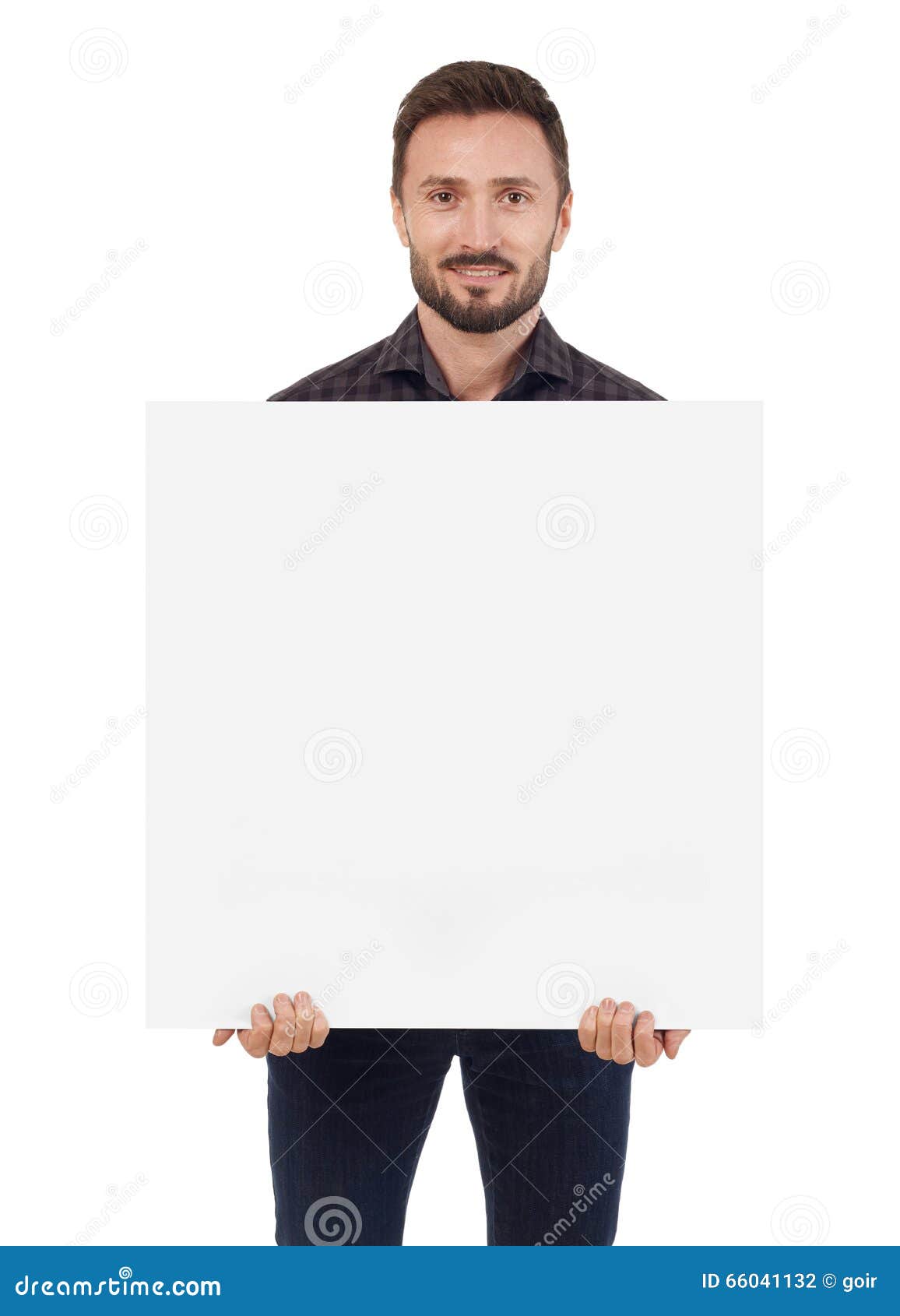 Man holding a blank sign stock photo. Image of caucasian - 66041132