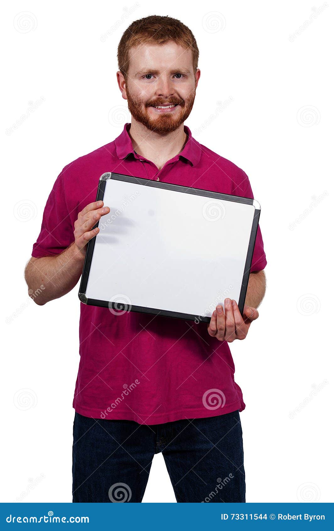 Man Holding Blank Sign stock photo. Image of portrait - 73311544