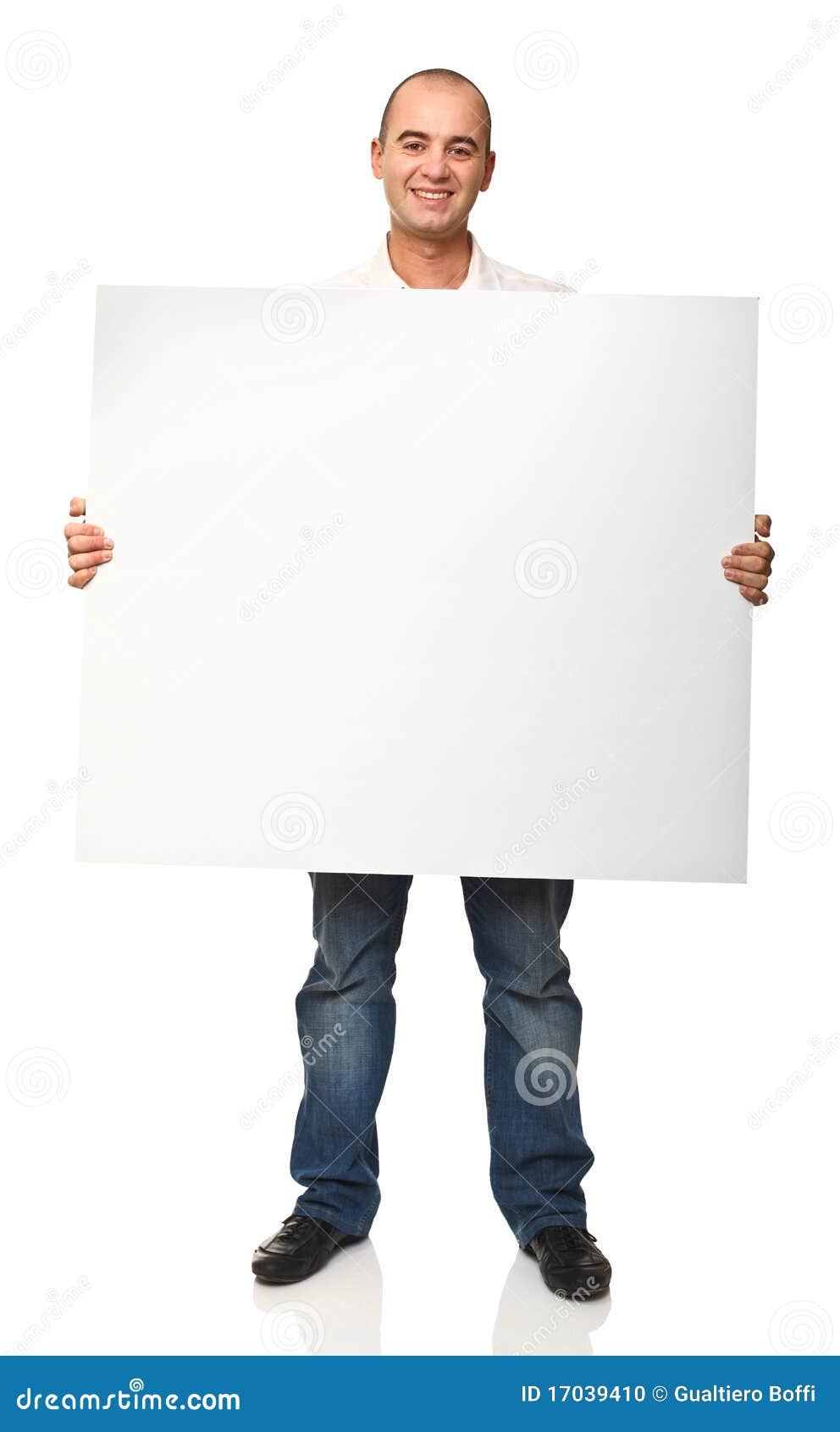 Man holding board stock photo. Image of casual, communication - 17039410