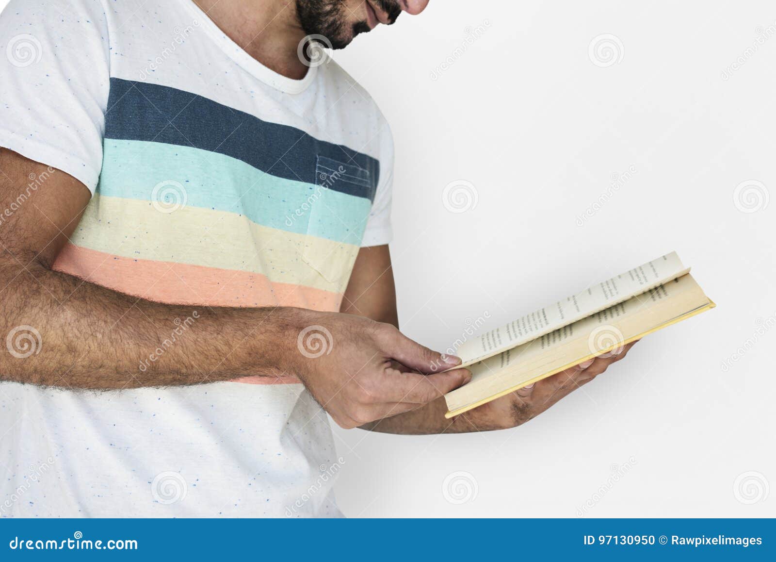 Man Holding Book Reading Studious Stock Photo - Image of people ...