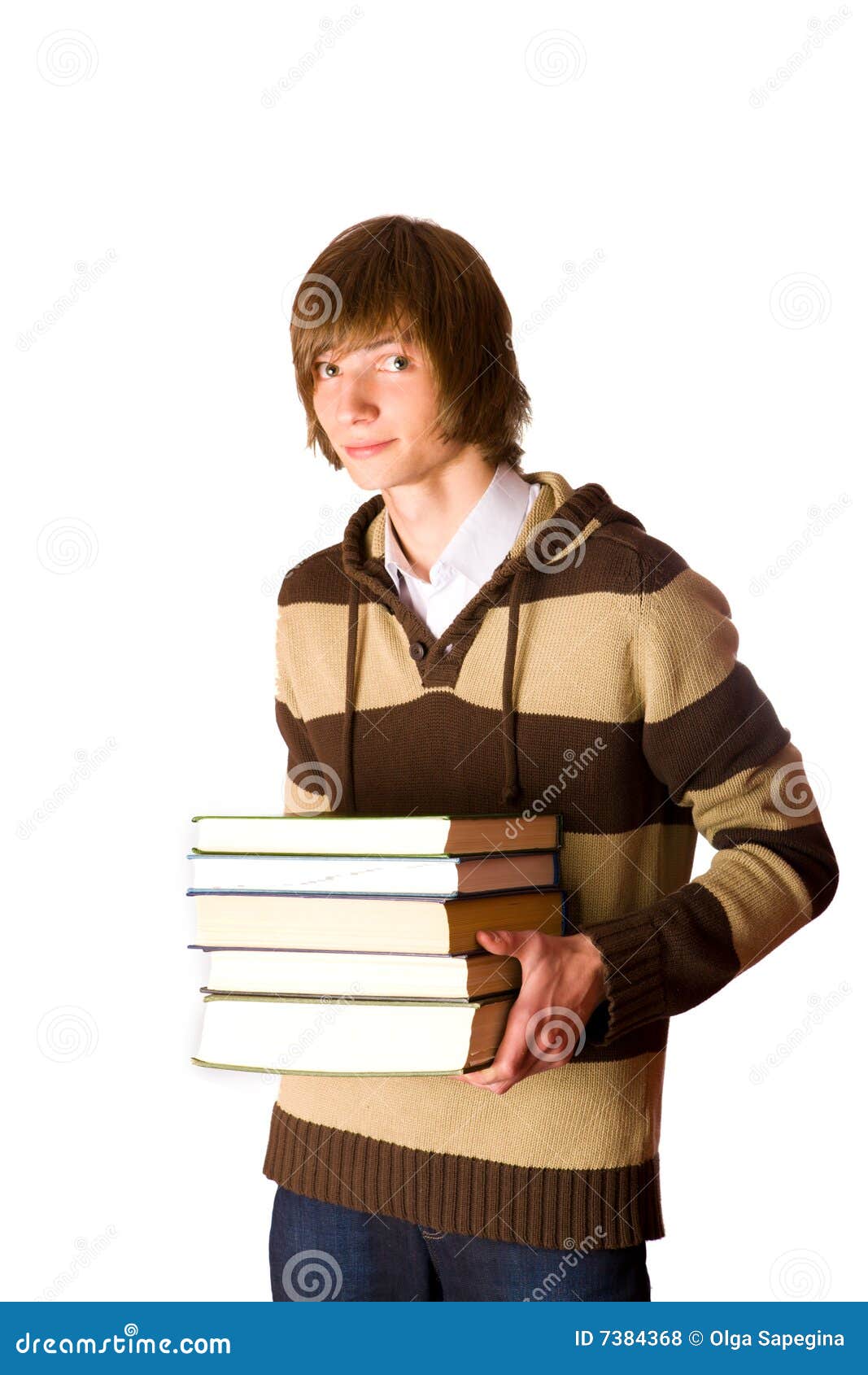 Man holding books stock photo. Image of lots, happiness - 7384368