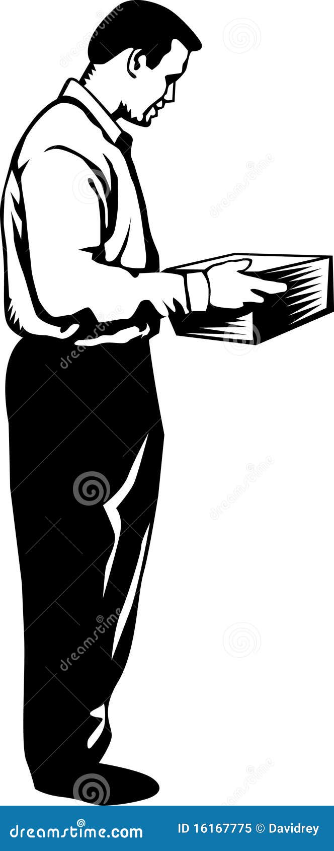 Man holding a box stock vector. Illustration of business - 16167775