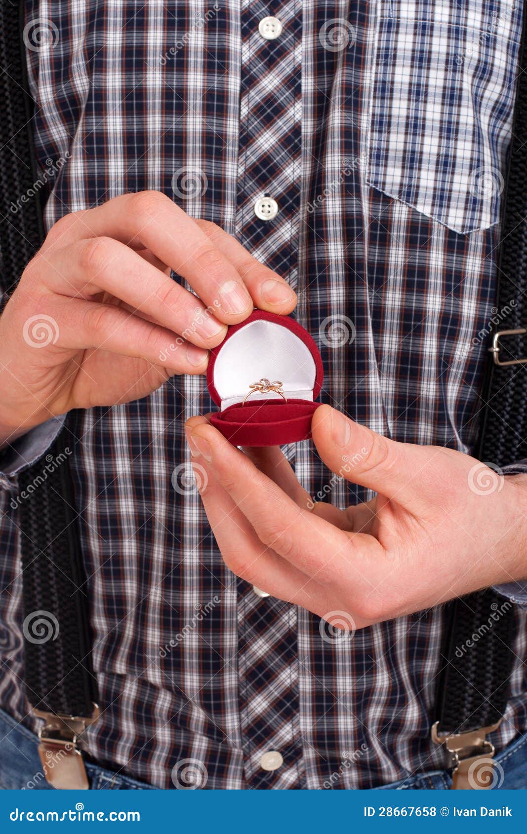 Man Holding Box with Wedding Ring Stock Photo - Image of male, holding ...