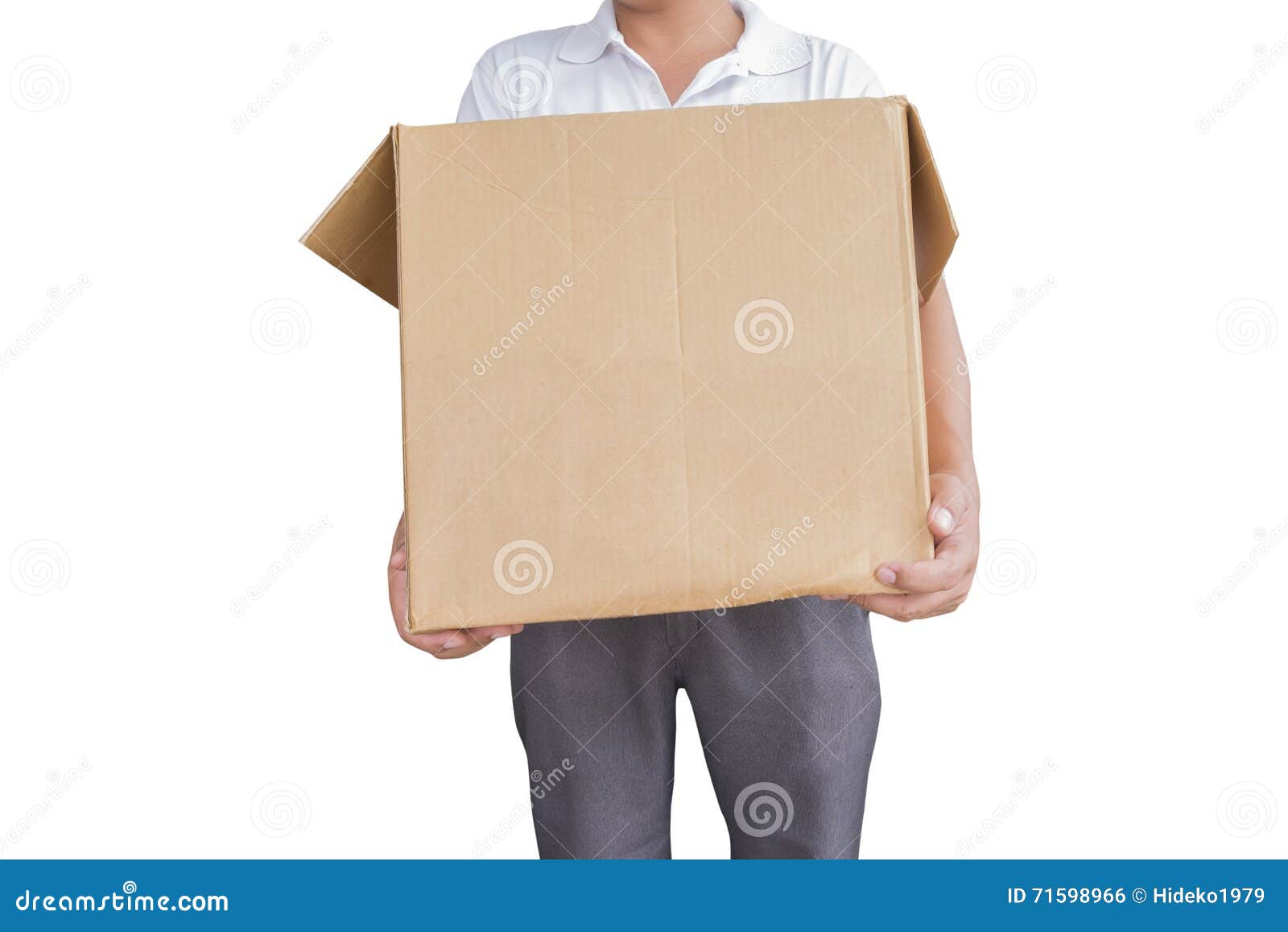 Man holding the box stock photo. Image of cardboard, male - 71598966