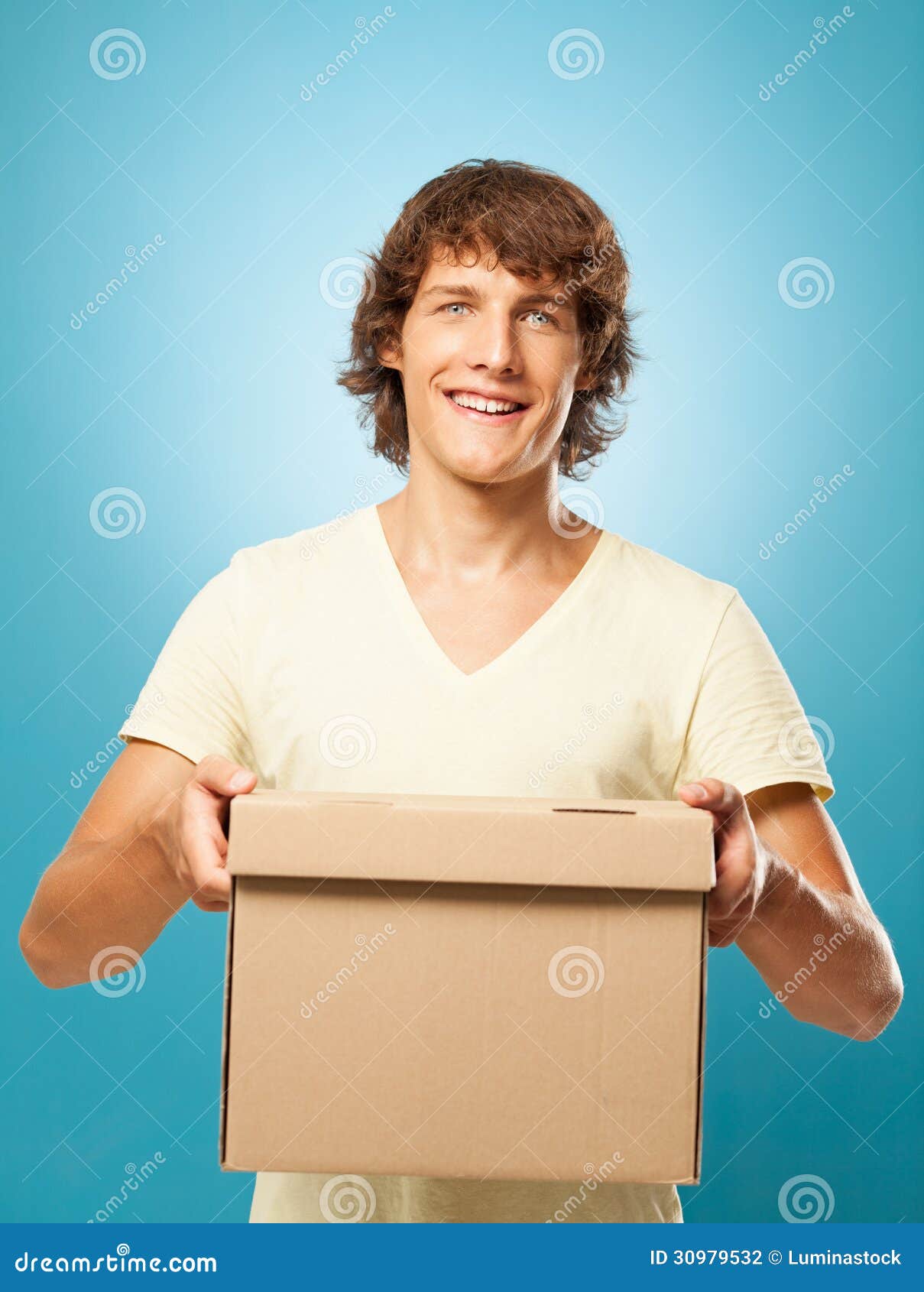 Man Holding a Box stock photo. Image of eyes, lifestyle - 30979532