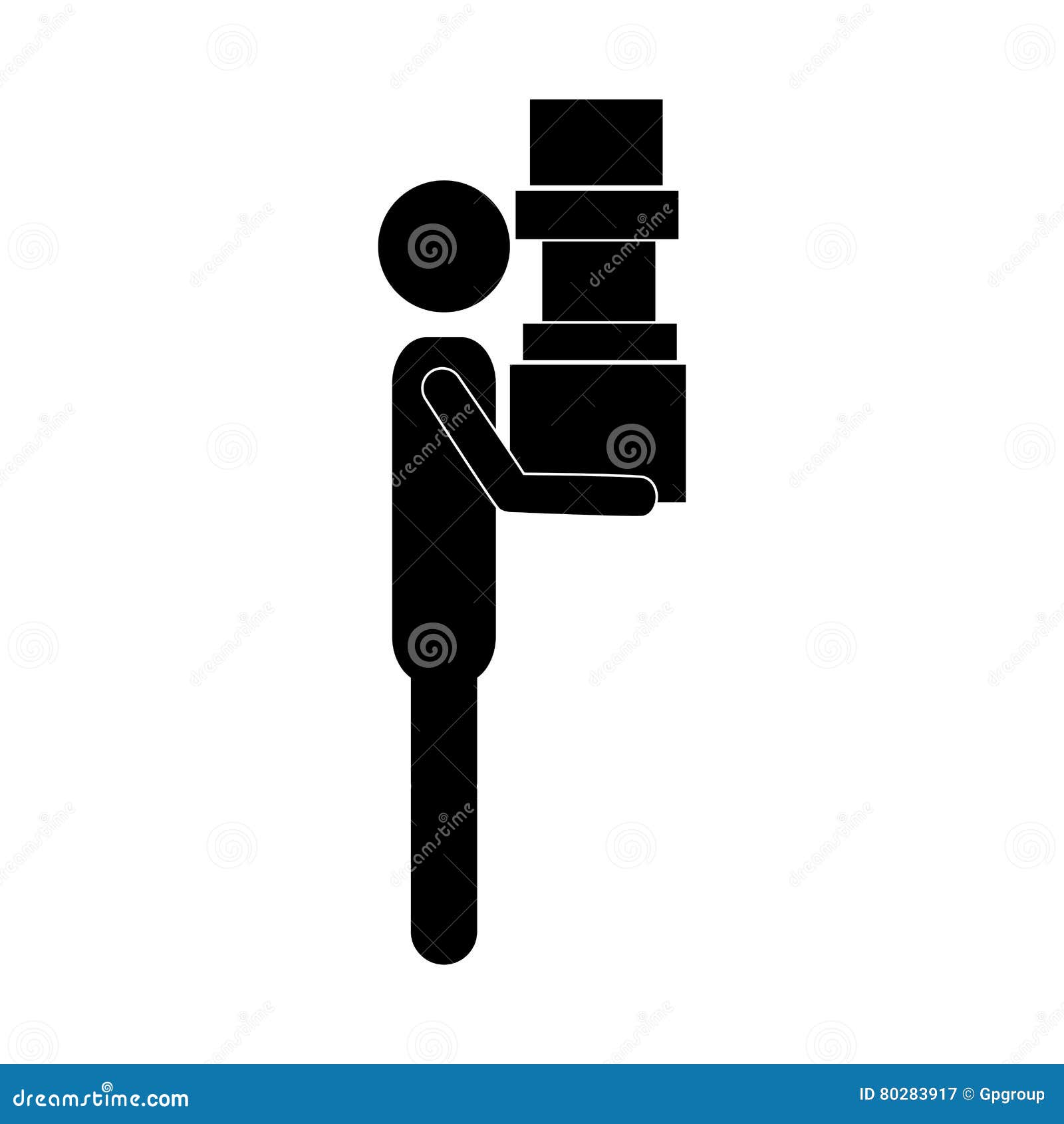 Man Holding Boxes Icon Image Stock Vector - Illustration of ...