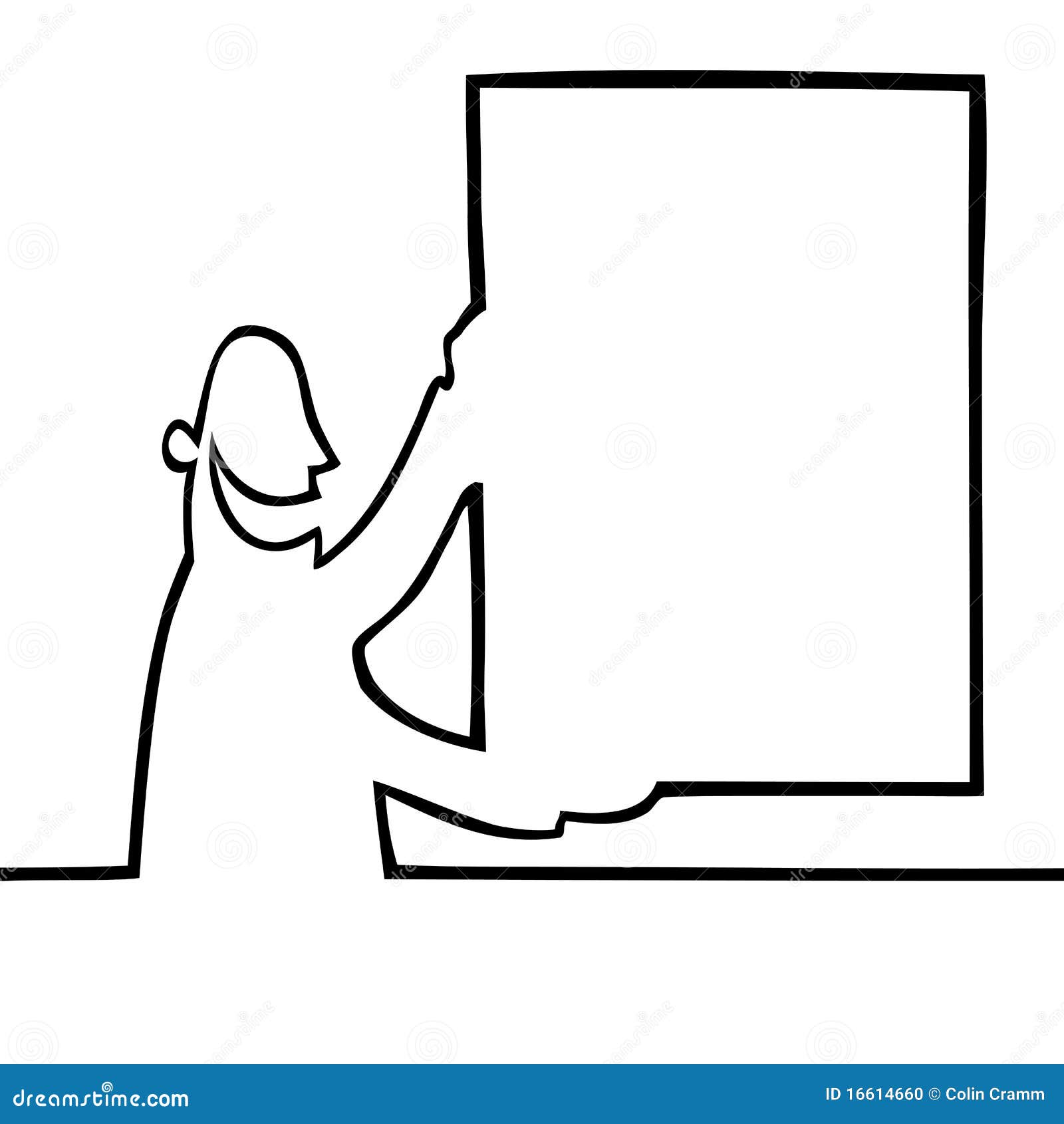 Man Holding a Bulletin Board Stock Vector - Illustration of silhouette ...