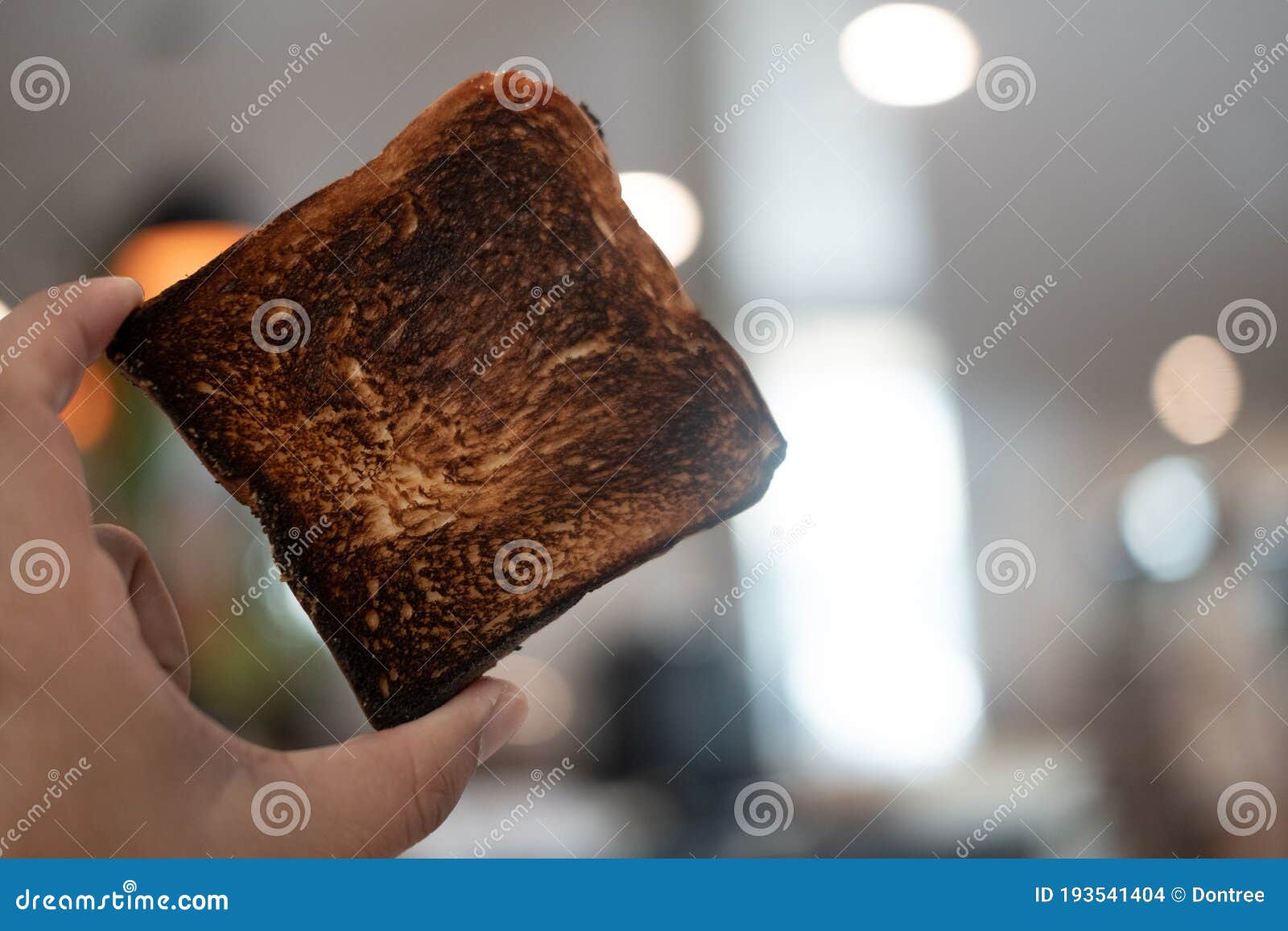 Man Holding Burnt Toast Bread Slice Stock Photo - Image of healthy ...