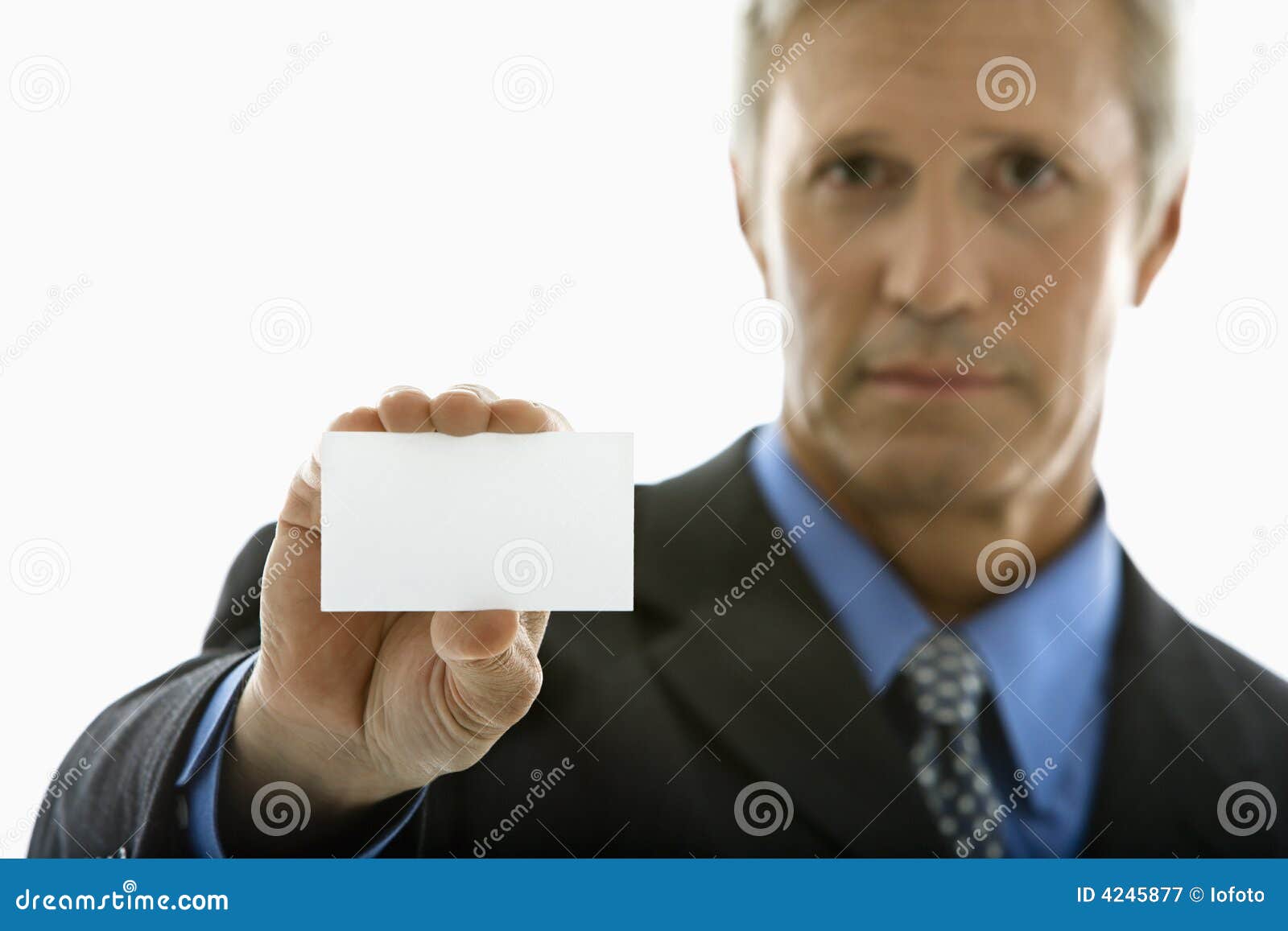 Man holding business card. stock image. Image of horizontal - 4245877