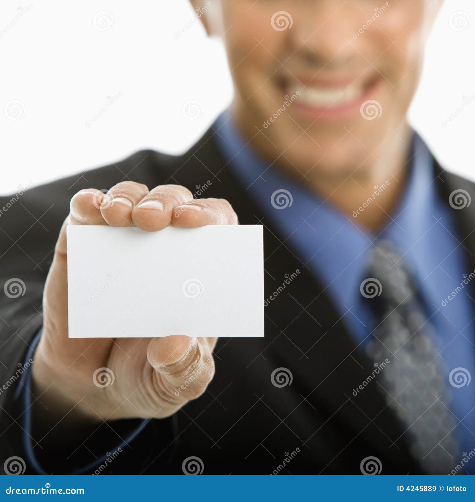 Man holding business card. stock image. Image of close - 4245889