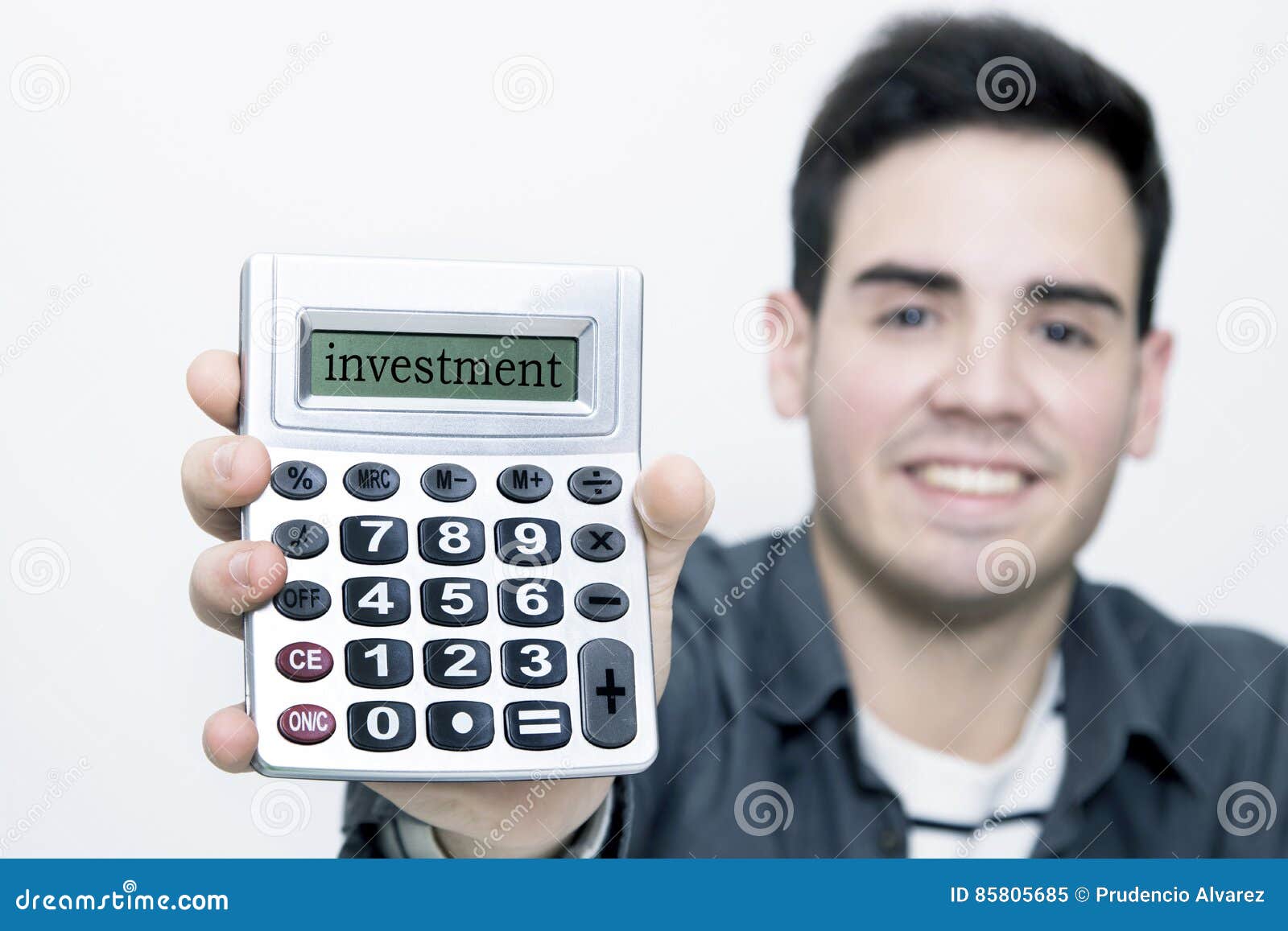 Man holding calculator stock image. Image of calculating - 85805685
