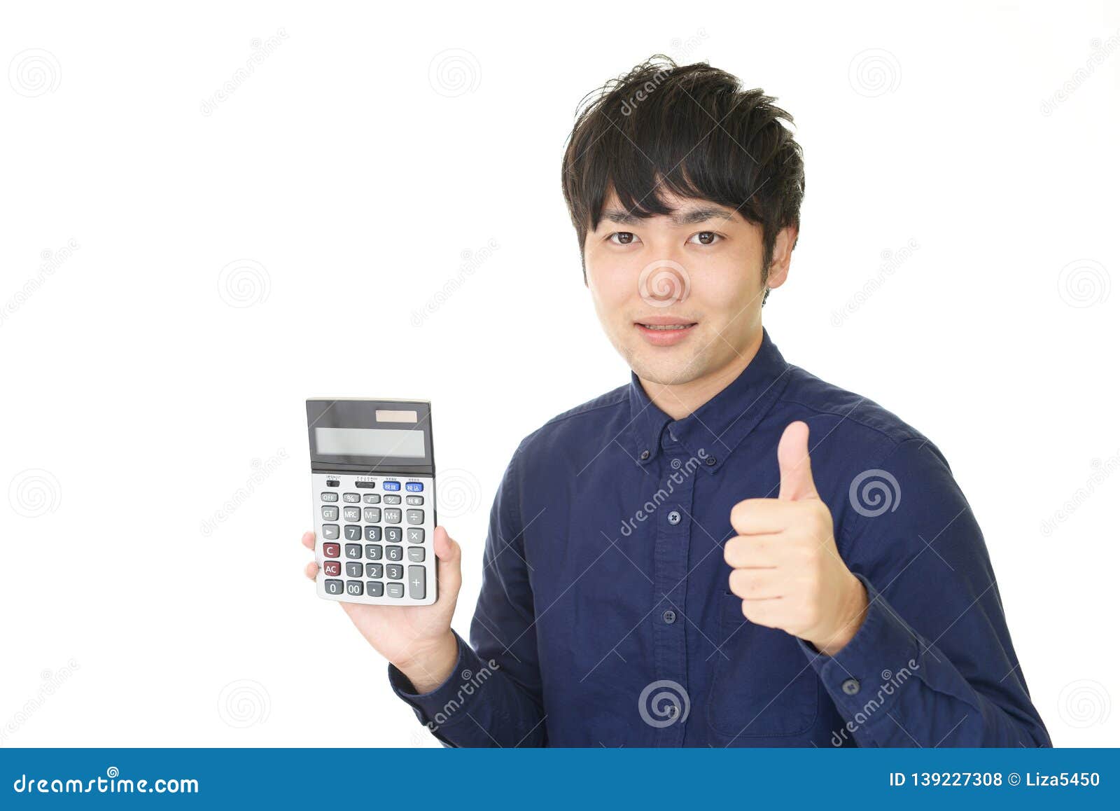 Man holding a calculator stock photo. Image of health - 139227308