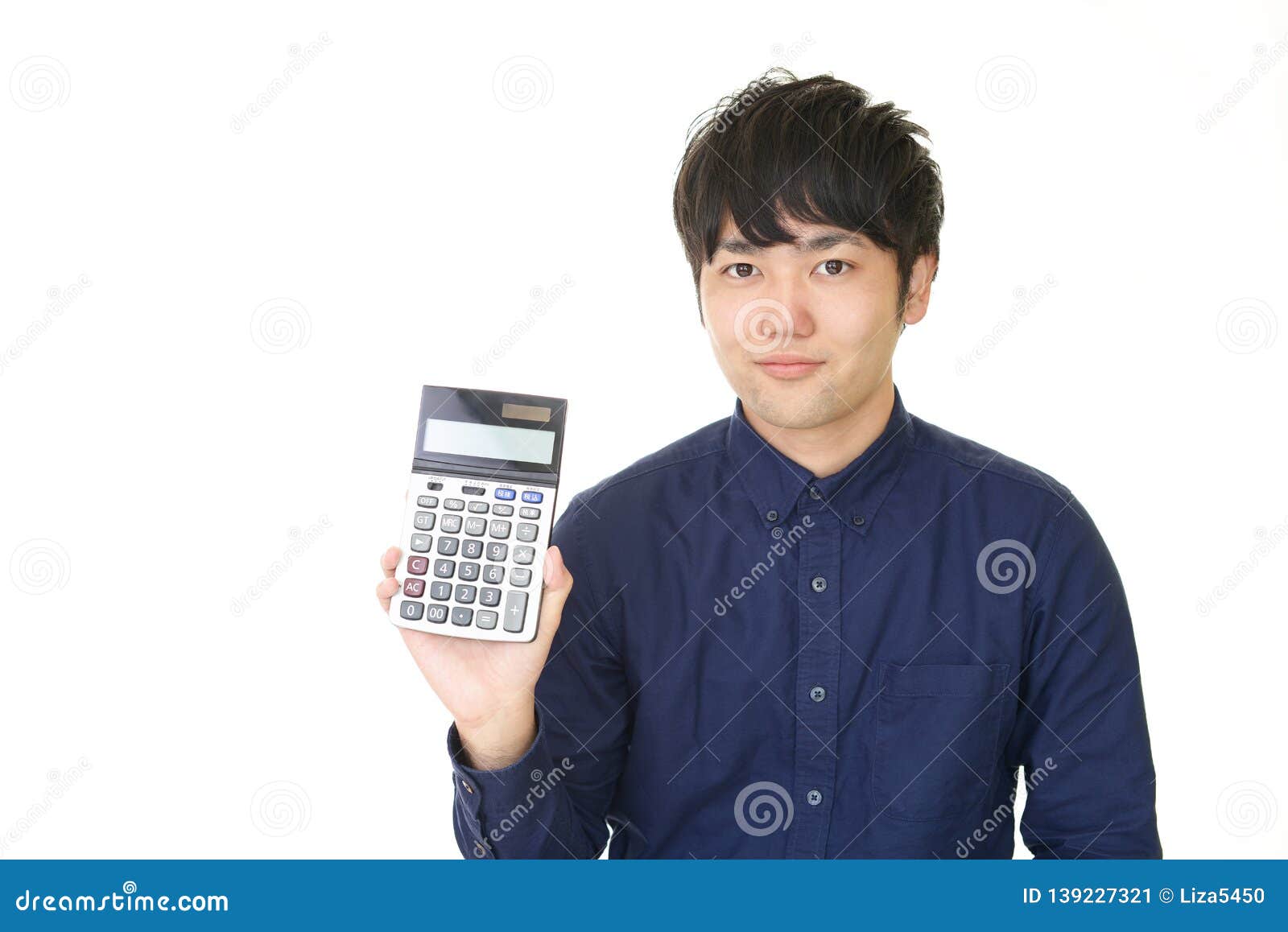 Man holding a calculator stock image. Image of currency - 139227321