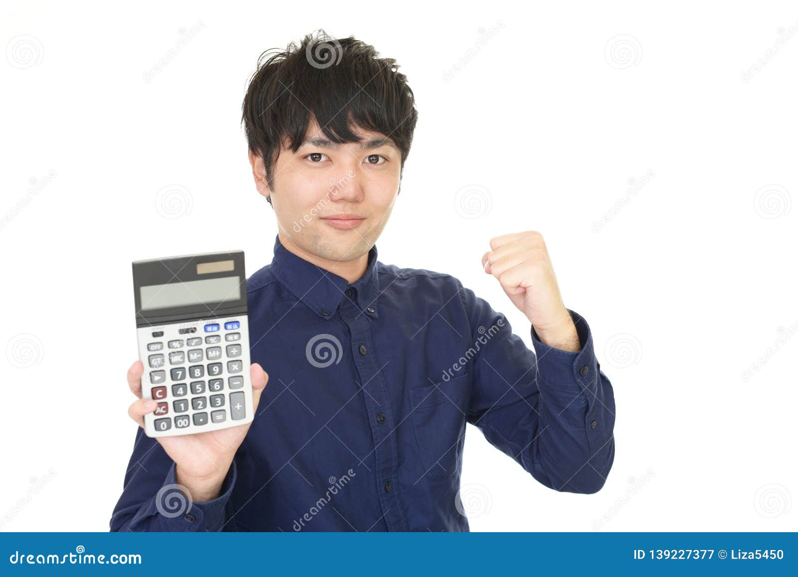 Man holding a calculator stock image. Image of expenditure - 139227377